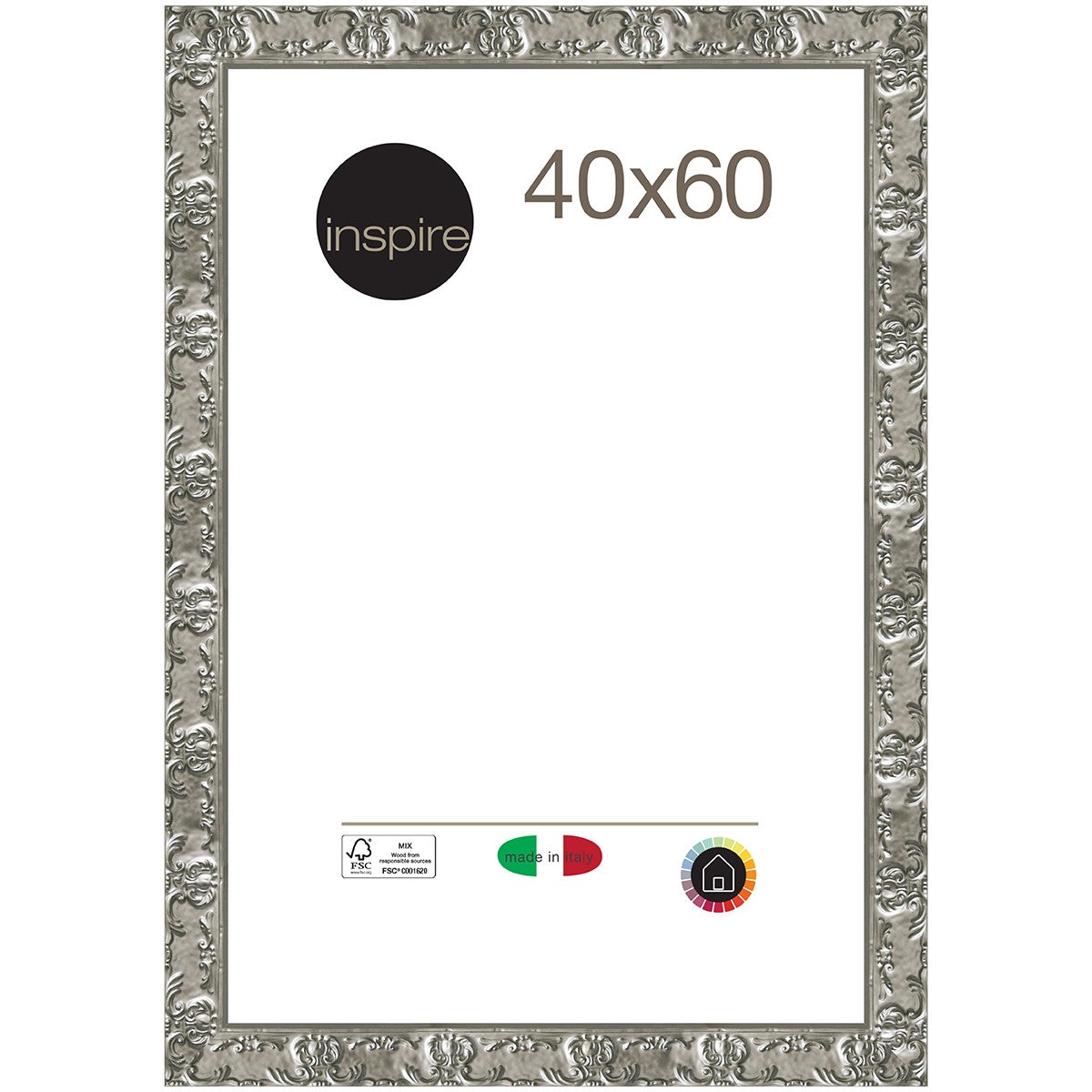 Cornice INSPIRE Sylvia argento satinato per foto da 40x60 cm | Leroy Merlin