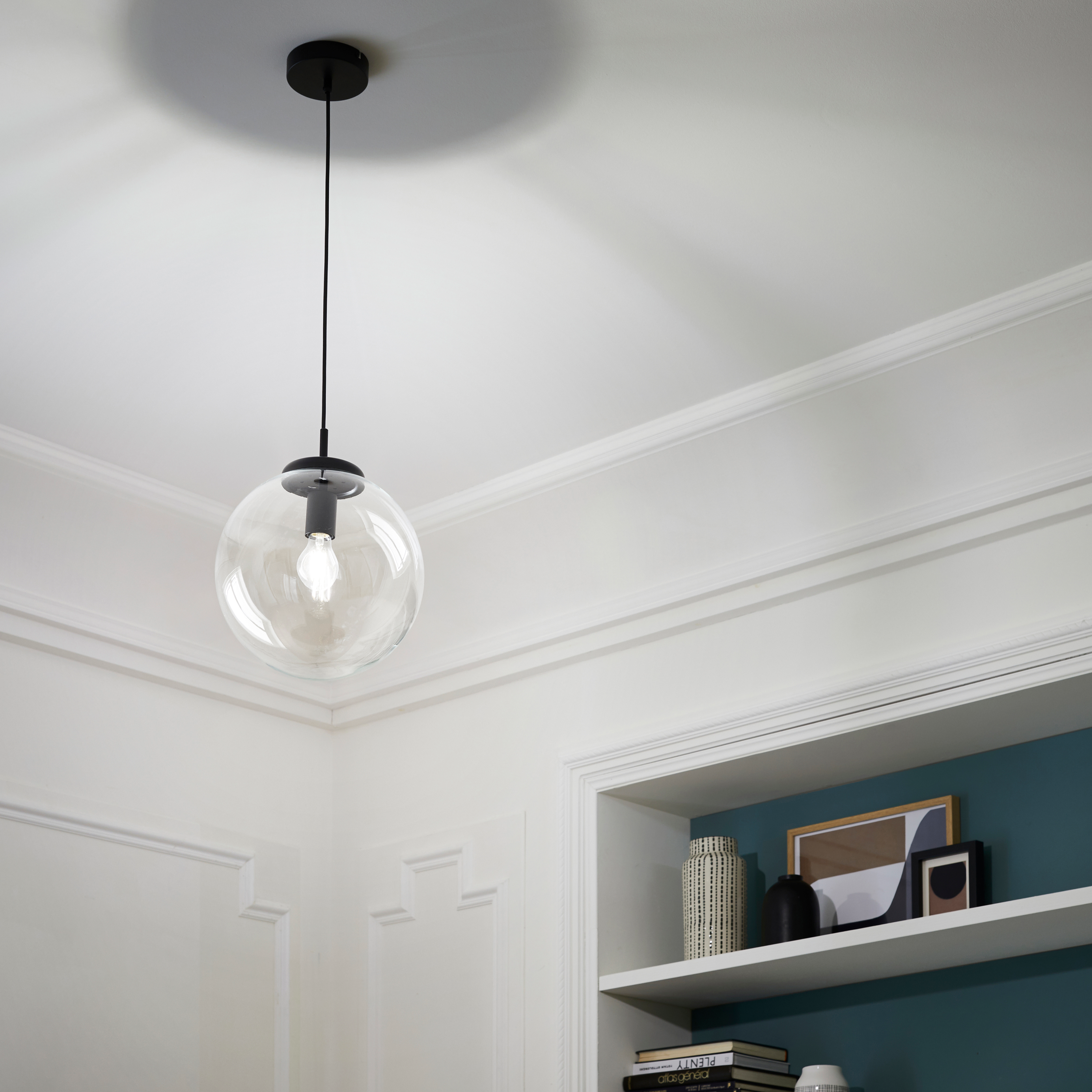 Lampadario Glamour Borgos nero E27 Ø30cm INSPIRE | Leroy Merlin