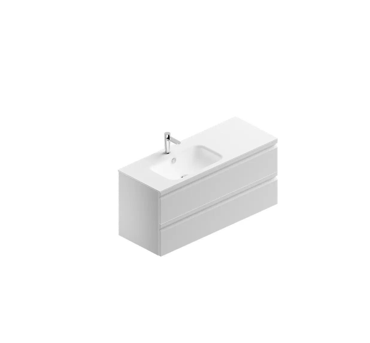 Mobile sottolavabo e lavabo Pull bianco opaco in mdf L 120 x H 56 x P ...