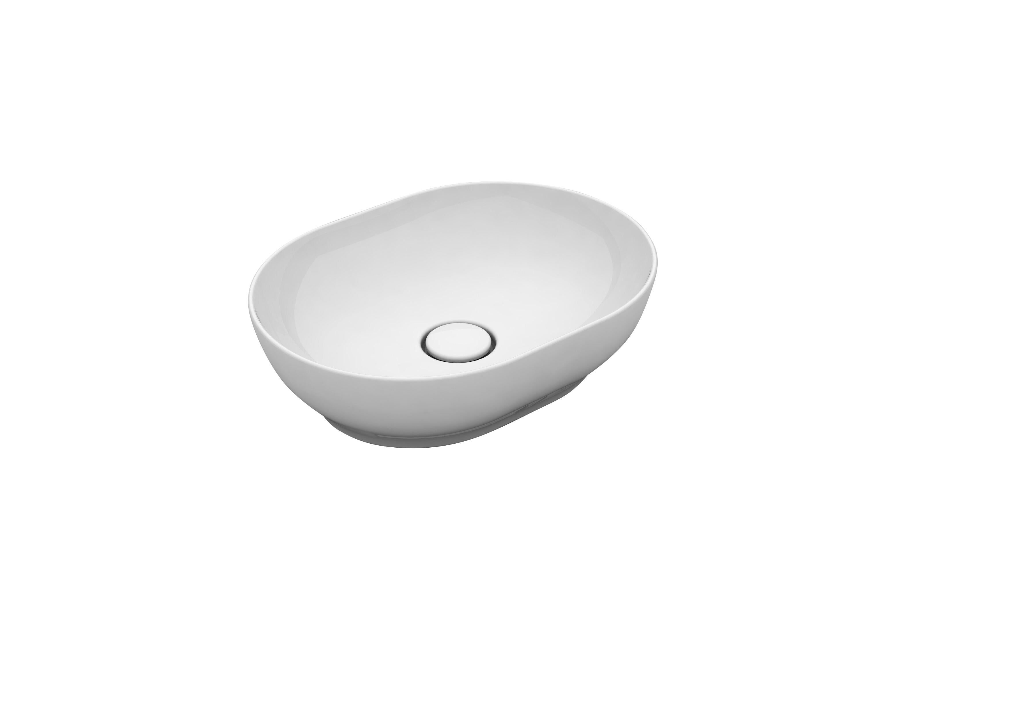 Lavabo da appoggio ovale in ceramica L 50 x P 20 x H 14 cm bianco ...