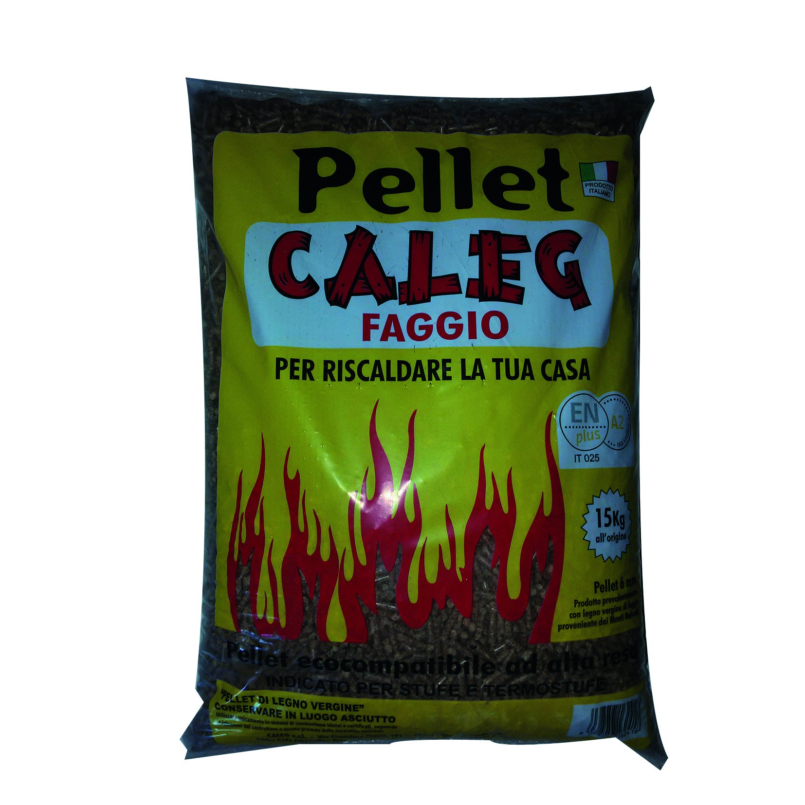 Pellet Caleg FAGGIO Enplus A2 90 sacchi da 15 kg in castagno e faggio e ...