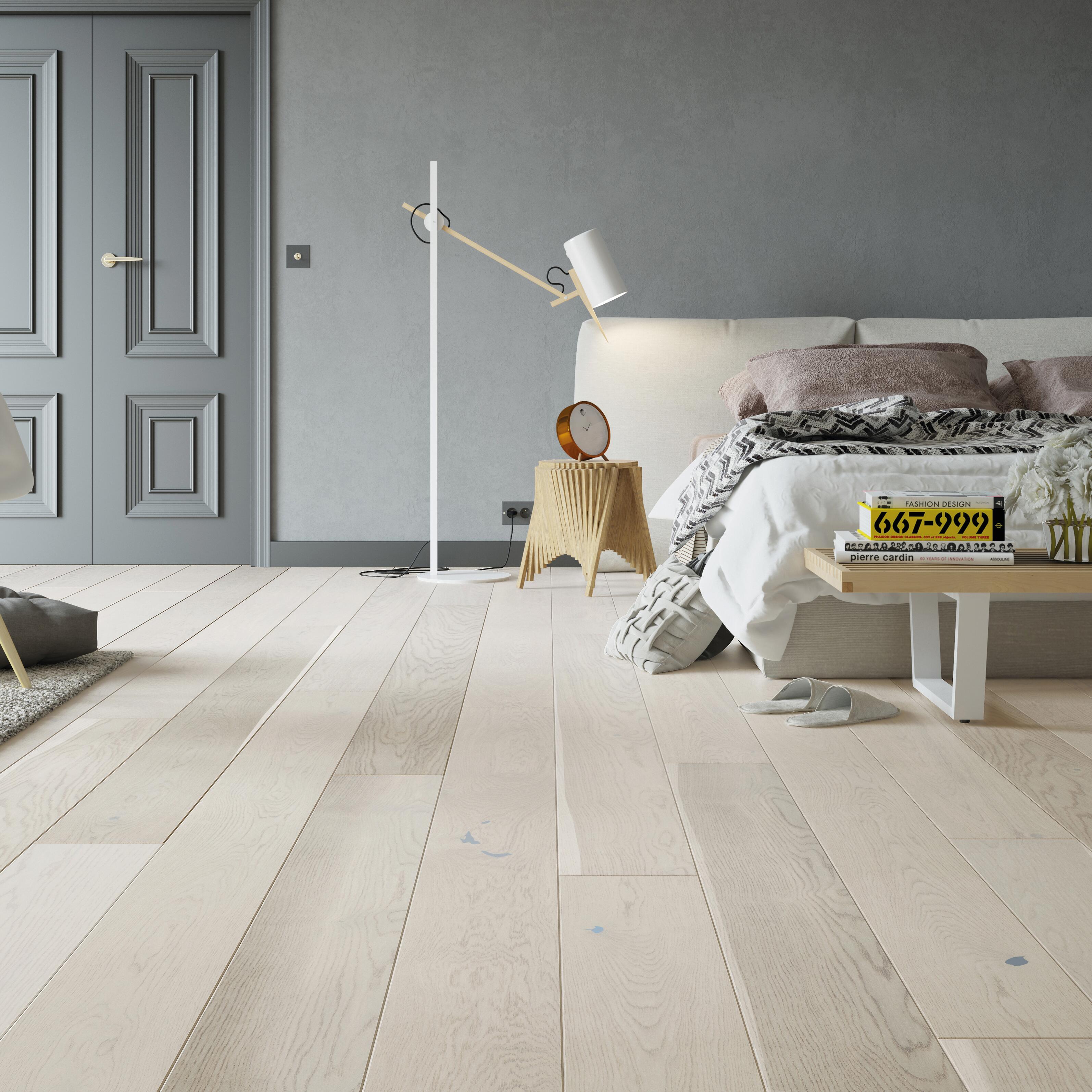 Parquet prefinito in rovere biancato Family spazzolato Forte XL | Leroy ...
