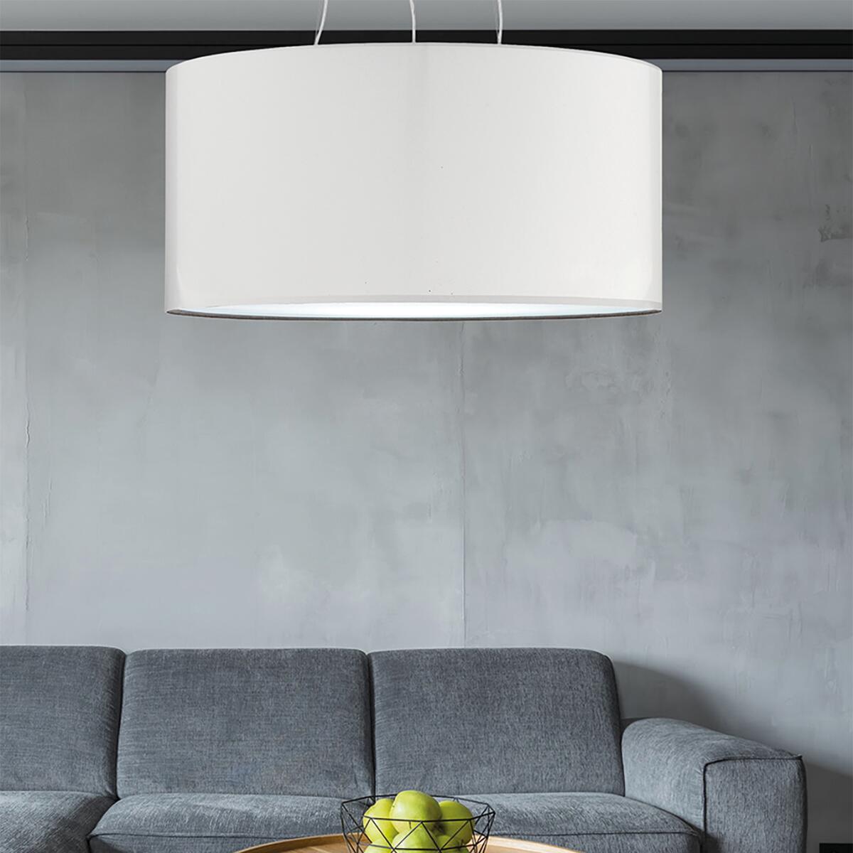 Lampadario Moderno Cilindro teletta bianca E27 Ø80cm | Leroy Merlin