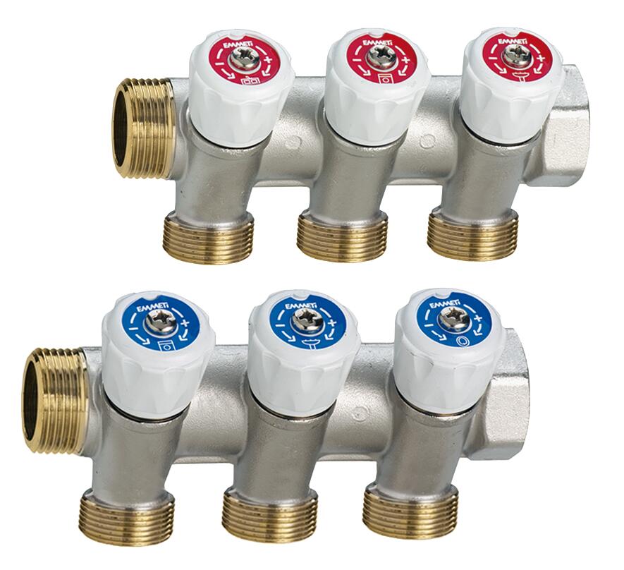 Collettore semplice EMMETI 3 vie ingresso 3/4" (20x27) INT.36 mm ...