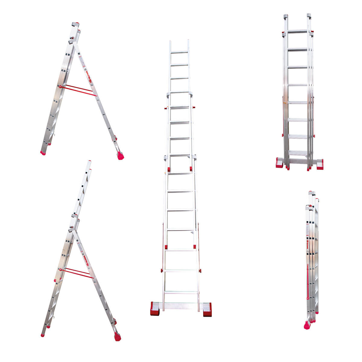 Scala a sfilo FARAONE in alluminio 3 x 7 gradini portata massima 150 kg ...
