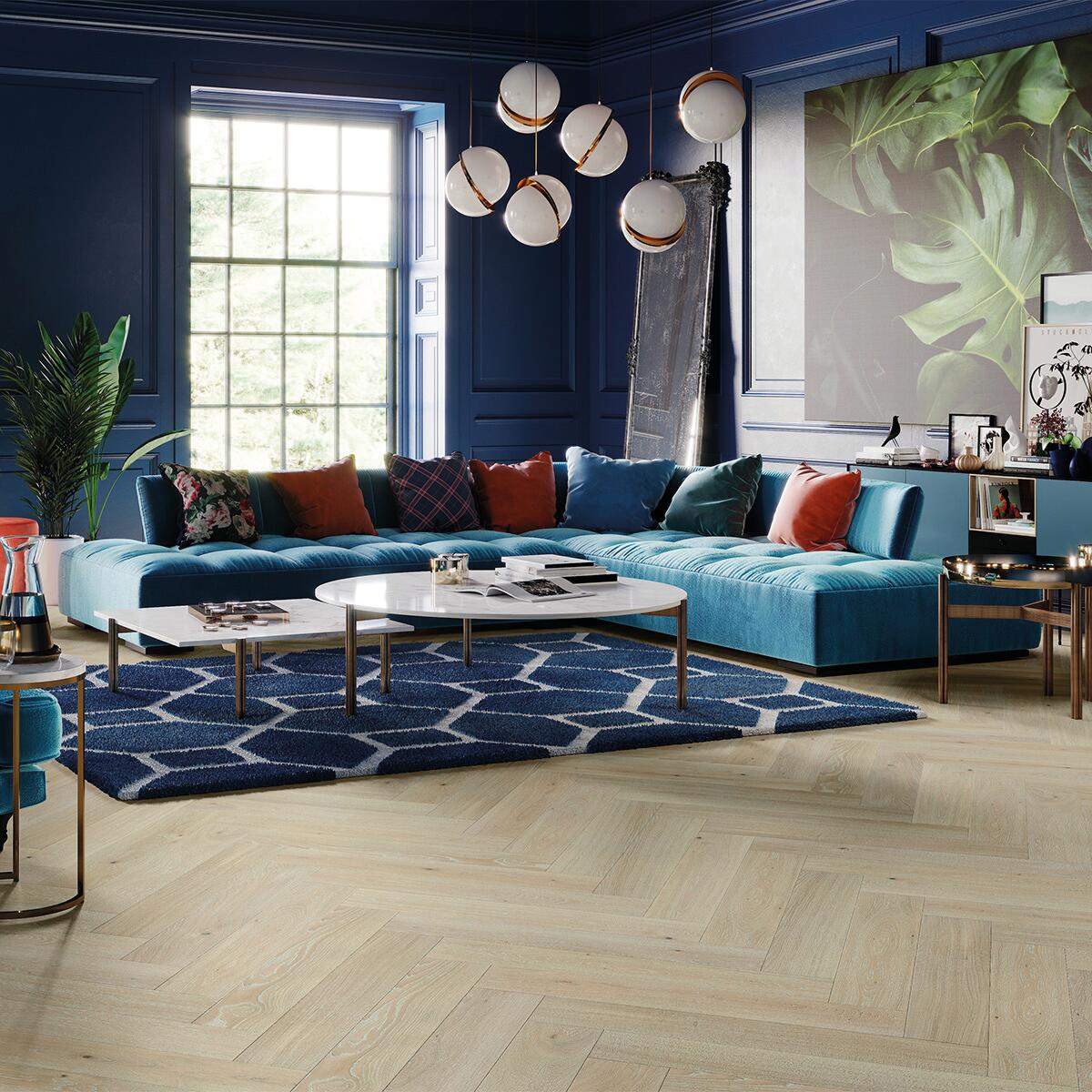 Parquet prefinito in rovere sbiancato Family verniciato Forte Spina ...