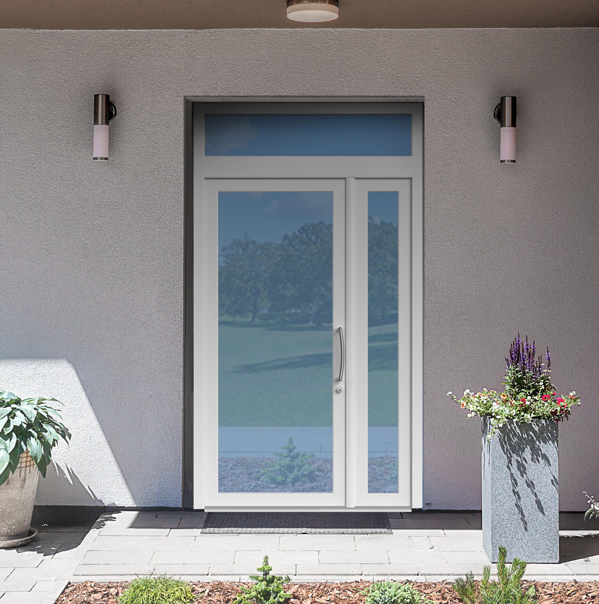 Portoncino d'ingresso in pvc Condo17 L 90 x H 210 cm bianco apertura ...