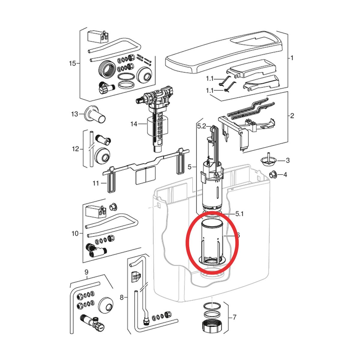 Campana sciacquone GEBERIT bacinella | Leroy Merlin