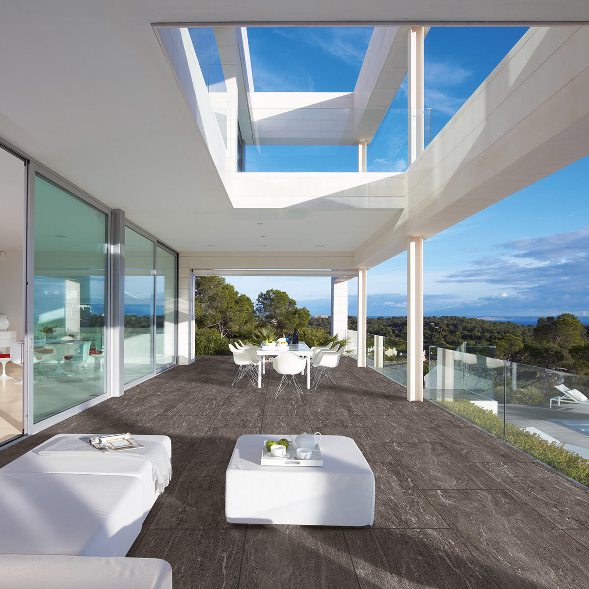 Lastra di cemento Duomo Valstone in gres naturale grigio L 90 x L 60 cm ...
