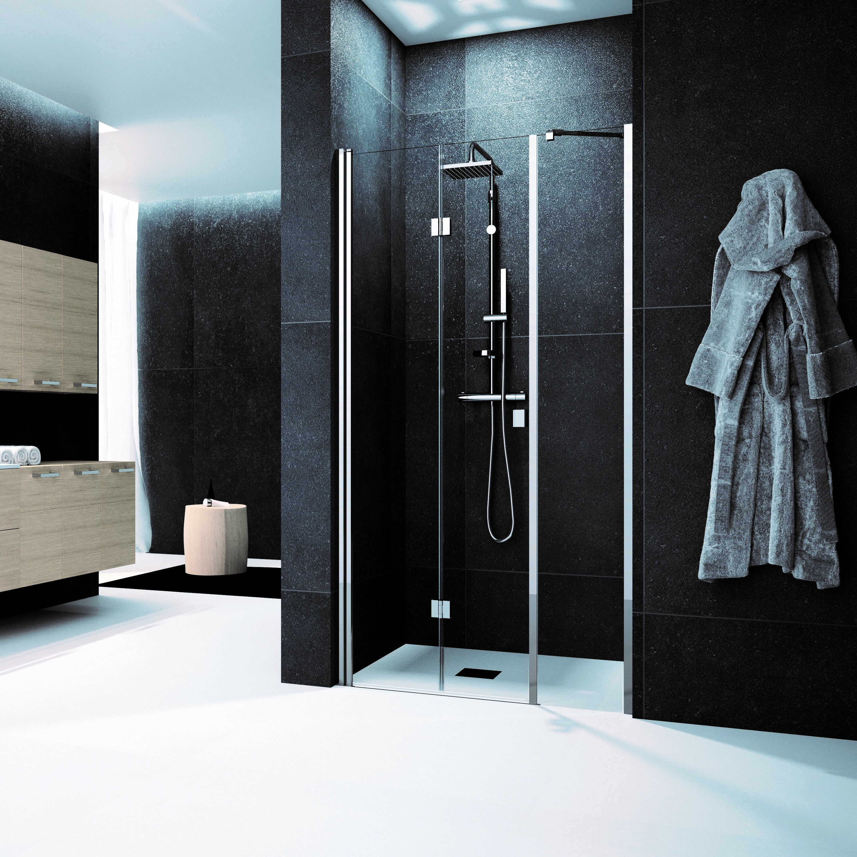 Box doccia con ingresso frontale pieghevole Glam L 130 x H 201.7cm, Sp ...