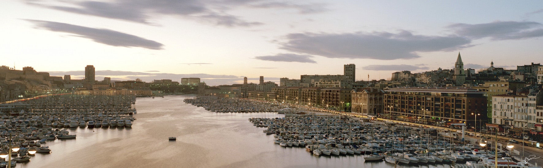 Toile Port crépuscule Marseille, multicolore ARTIS l.97 x H.30 cm ...