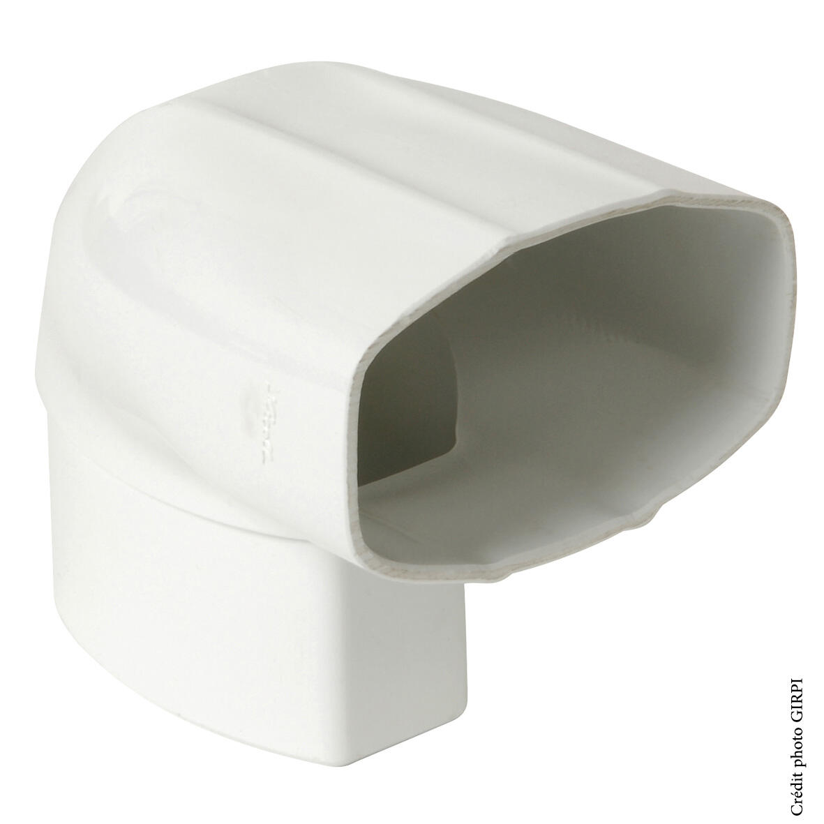 Coude 90° de renvoi sur pignon pvc blanc GIRPI, Dév.25 cm Diam.90 mm ...