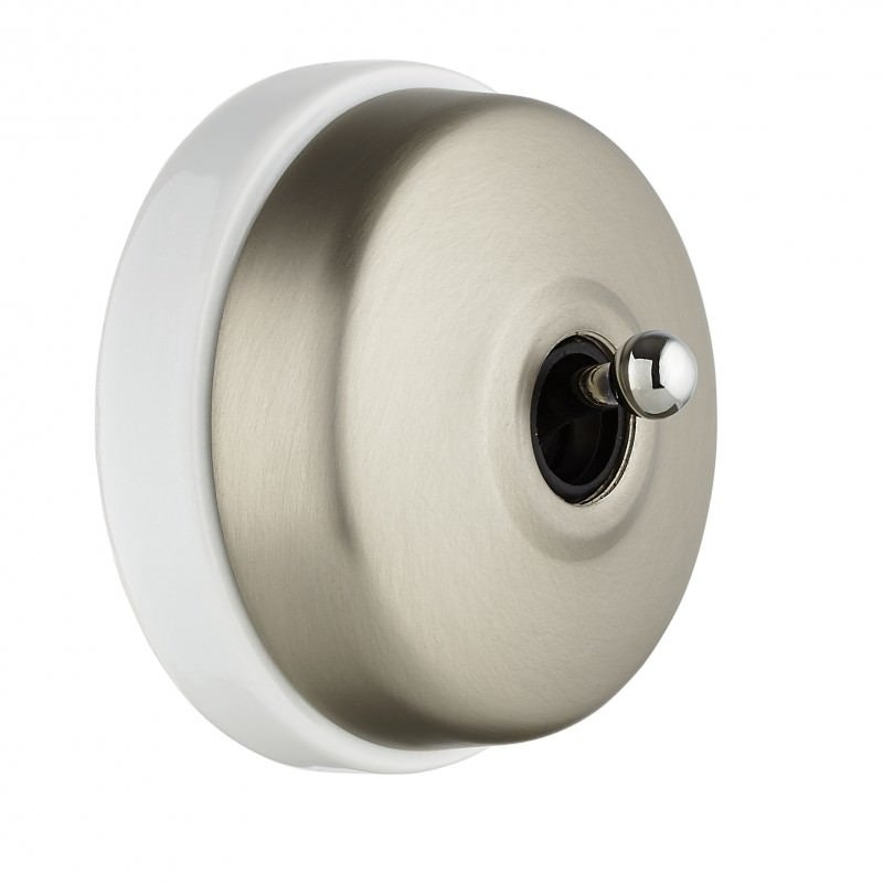 Interrupteur va-et-vient, FONTINI Dimbler, nickel satiné | Leroy Merlin