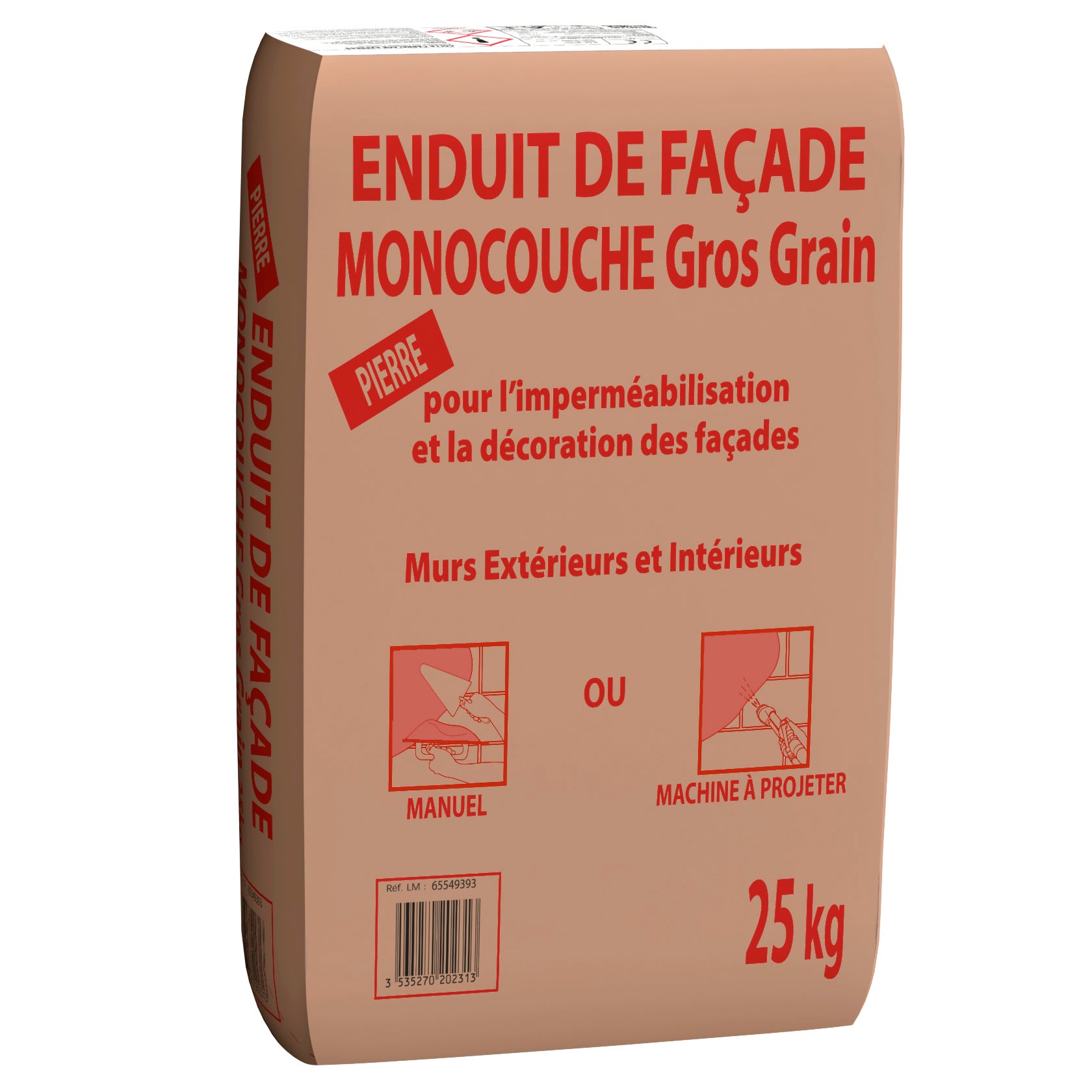 Enduit monocouche ton pierre, 25 kg | Leroy Merlin