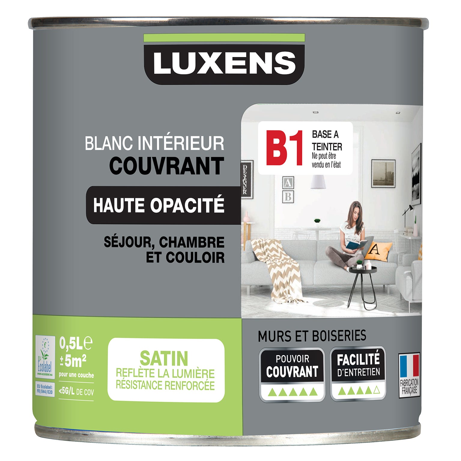 Base de peinture murale pour machine à teinter satiné LUXENS 0.5 L ...