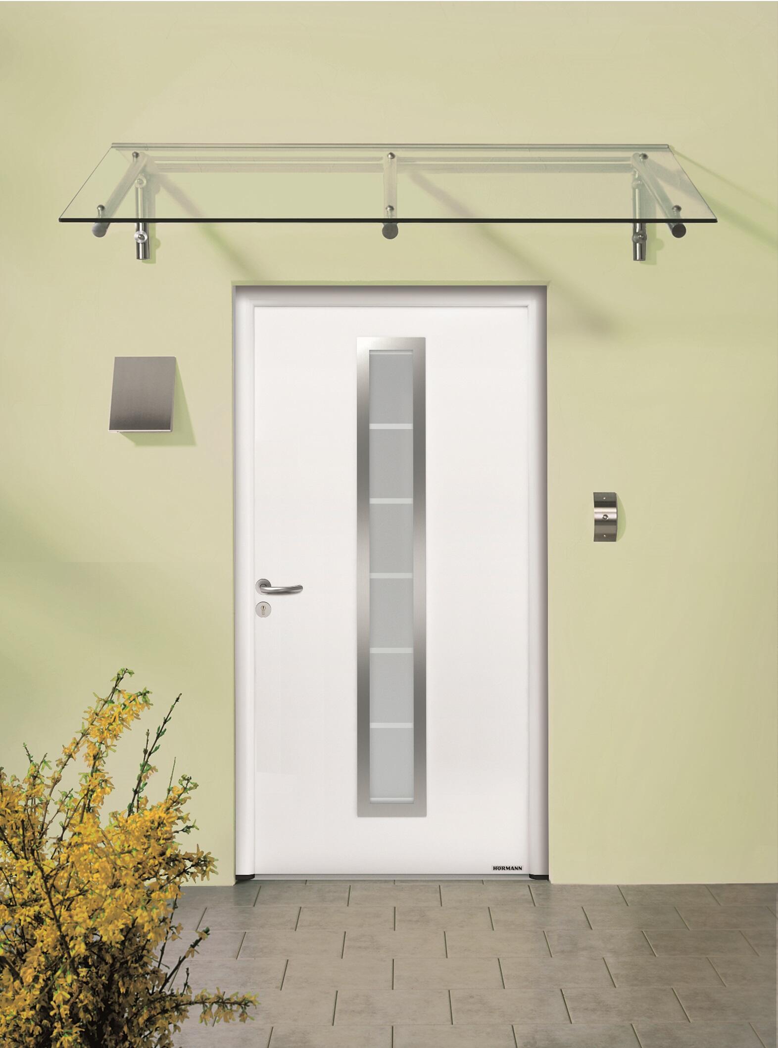 Porte d'entrée Acier HORMANN H.215 x l.90 cm vitrée blanc selon ral ...