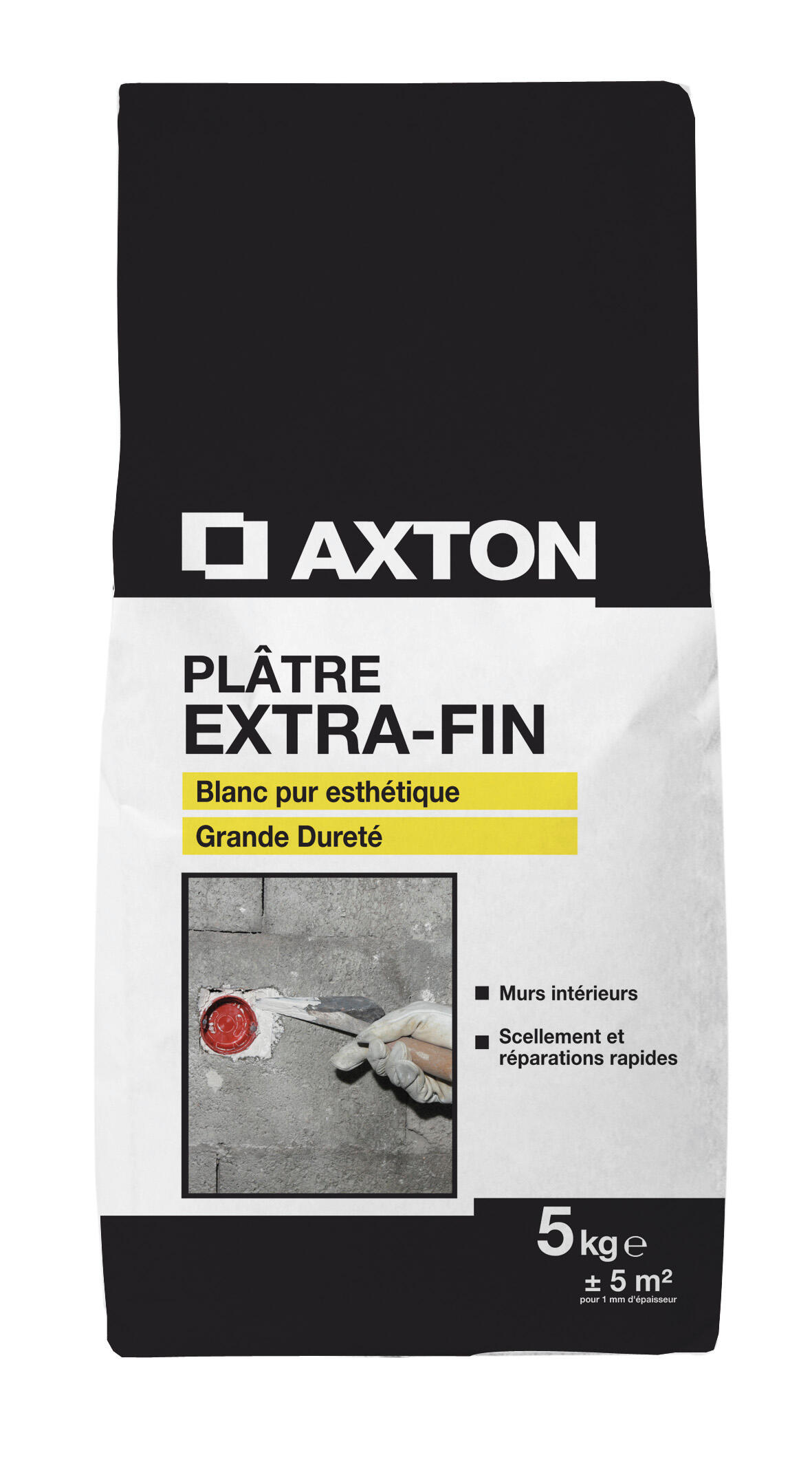 Plâtre fin, poudre AXTON blanc 5 kg | Leroy Merlin