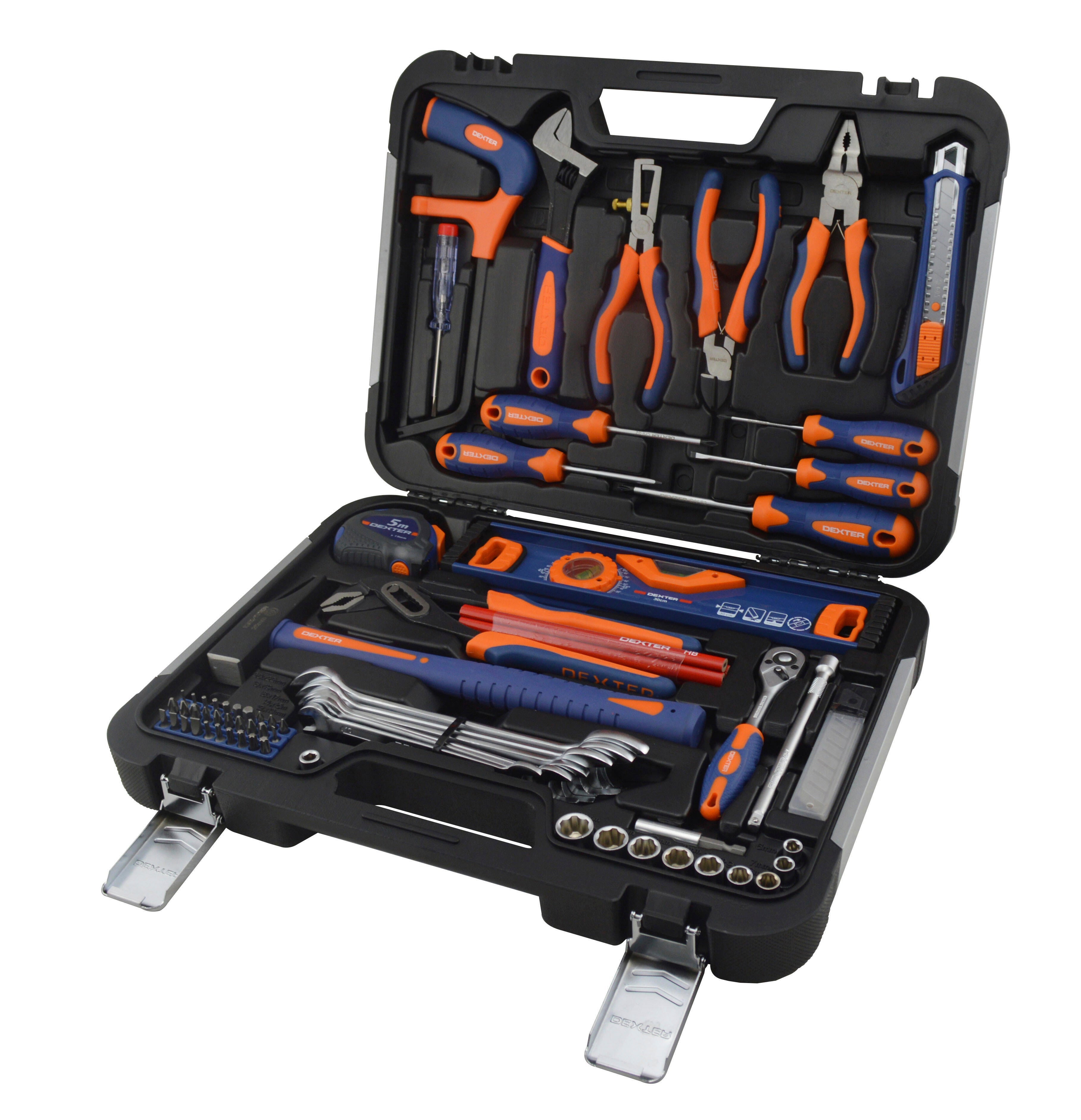 Mallette à outils 75 pièces DEXTER, complète et portable | Leroy Merlin