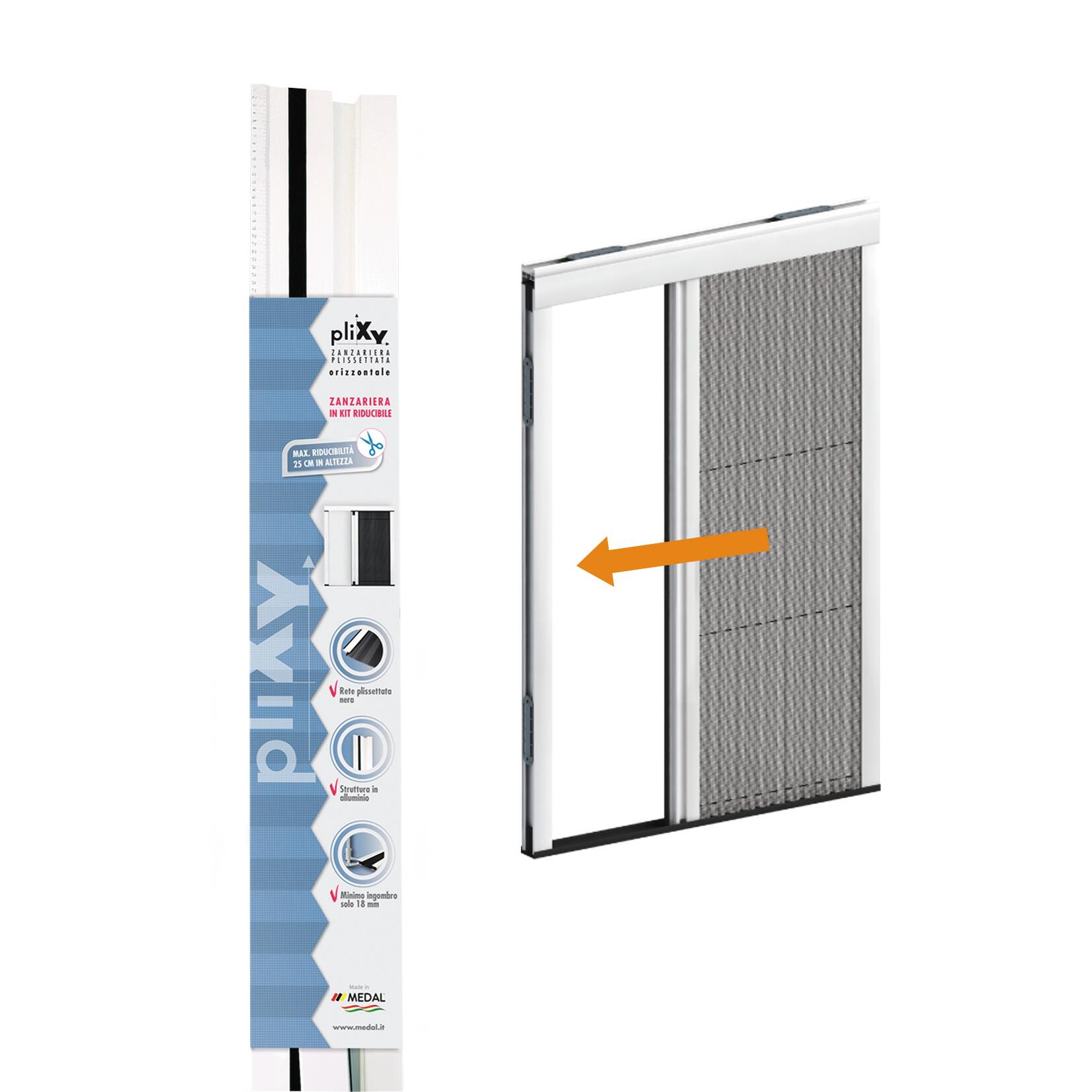 Zanzariera plissettata MEDAL Plixy per portafinestra L 140 x H 250 cm ...