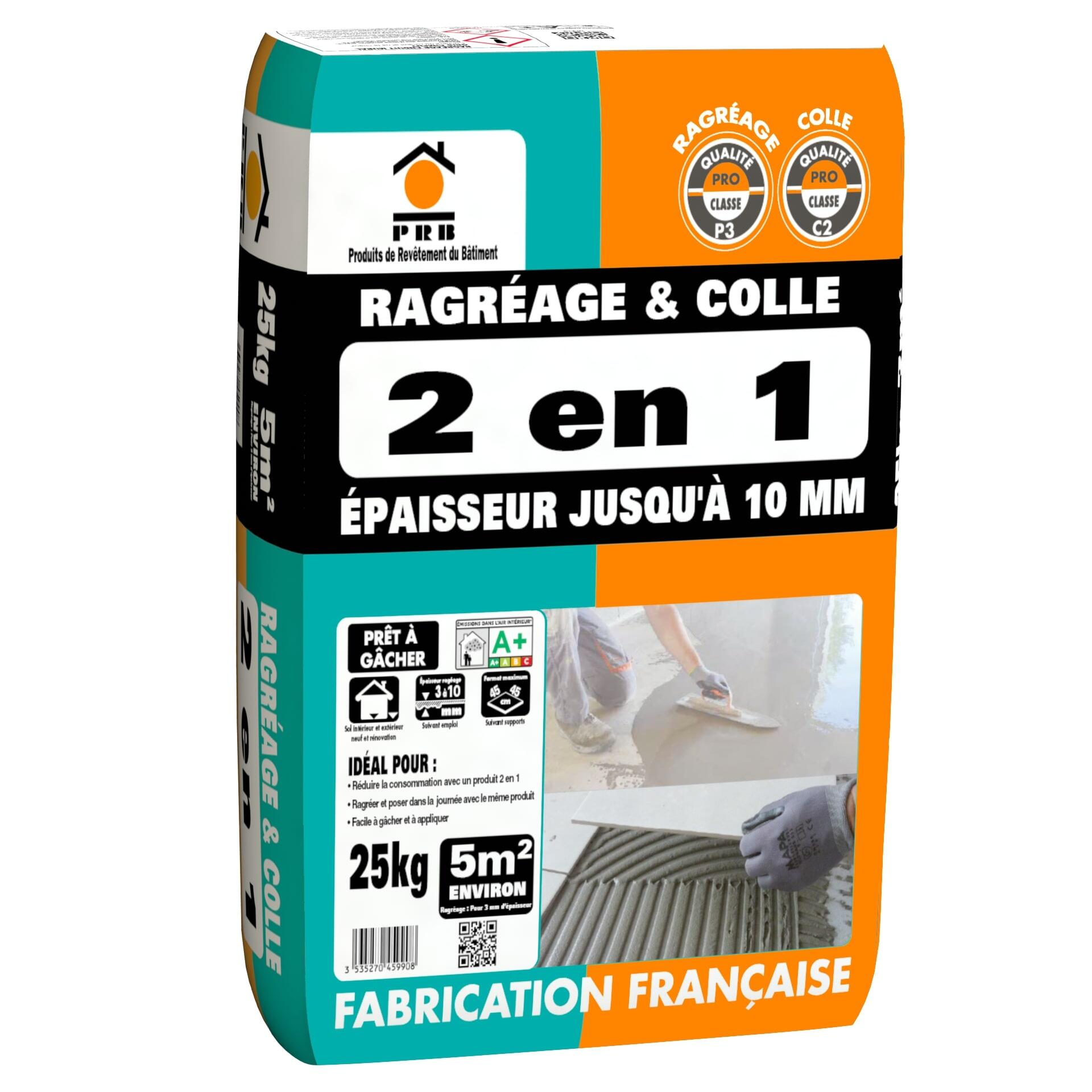 Colle et ragréage 2 en 1 PRB, 25 kg | Leroy Merlin