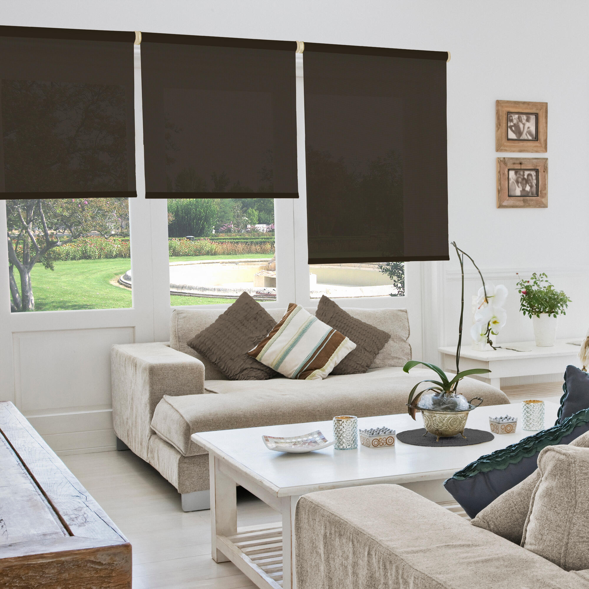 Store enrouleur screen 5% marron moka, l.165 x H.250 cm, VIEWTEX ...