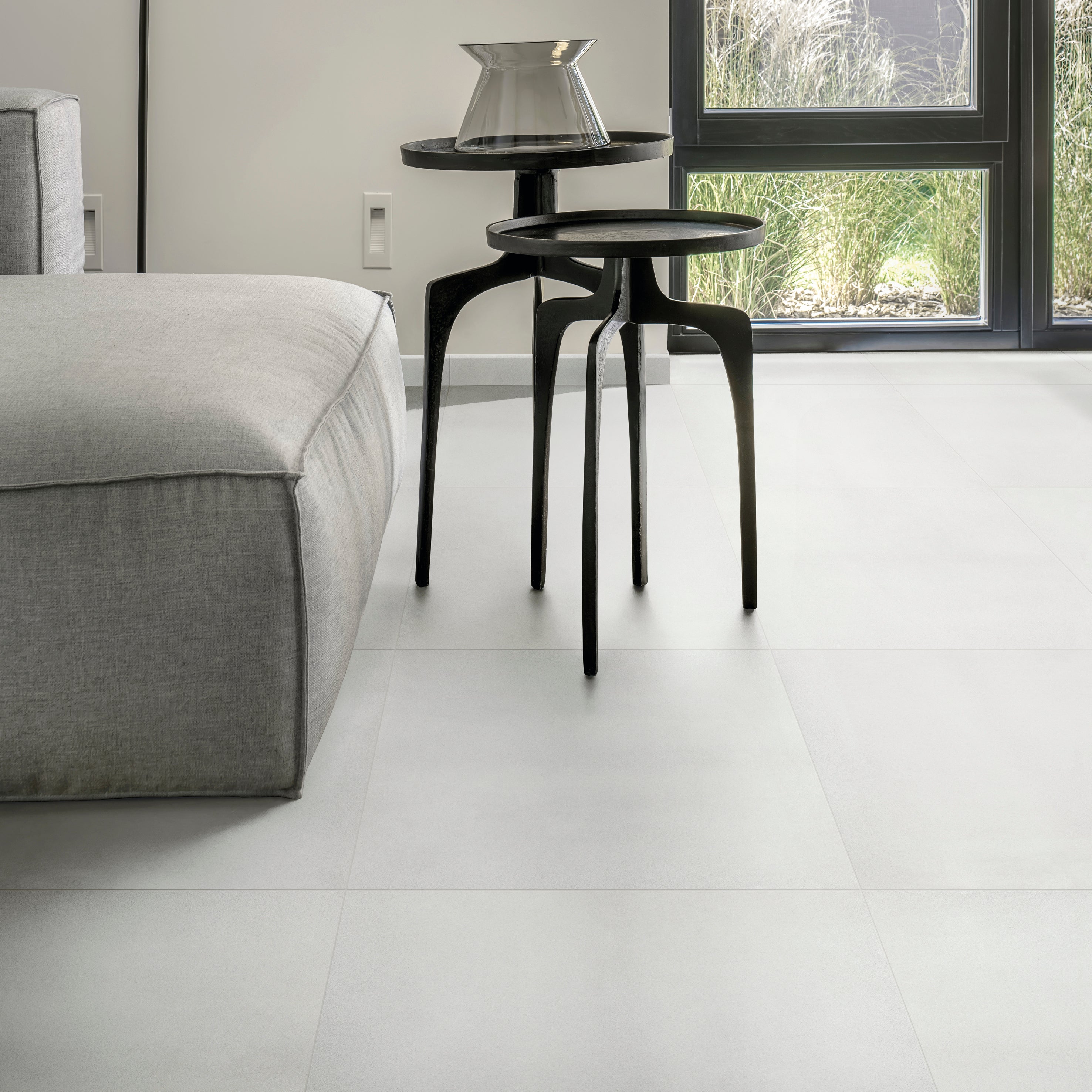 Carrelage mur intérieur/ sol intérieur effet béton blanc Palmette l.61 ...