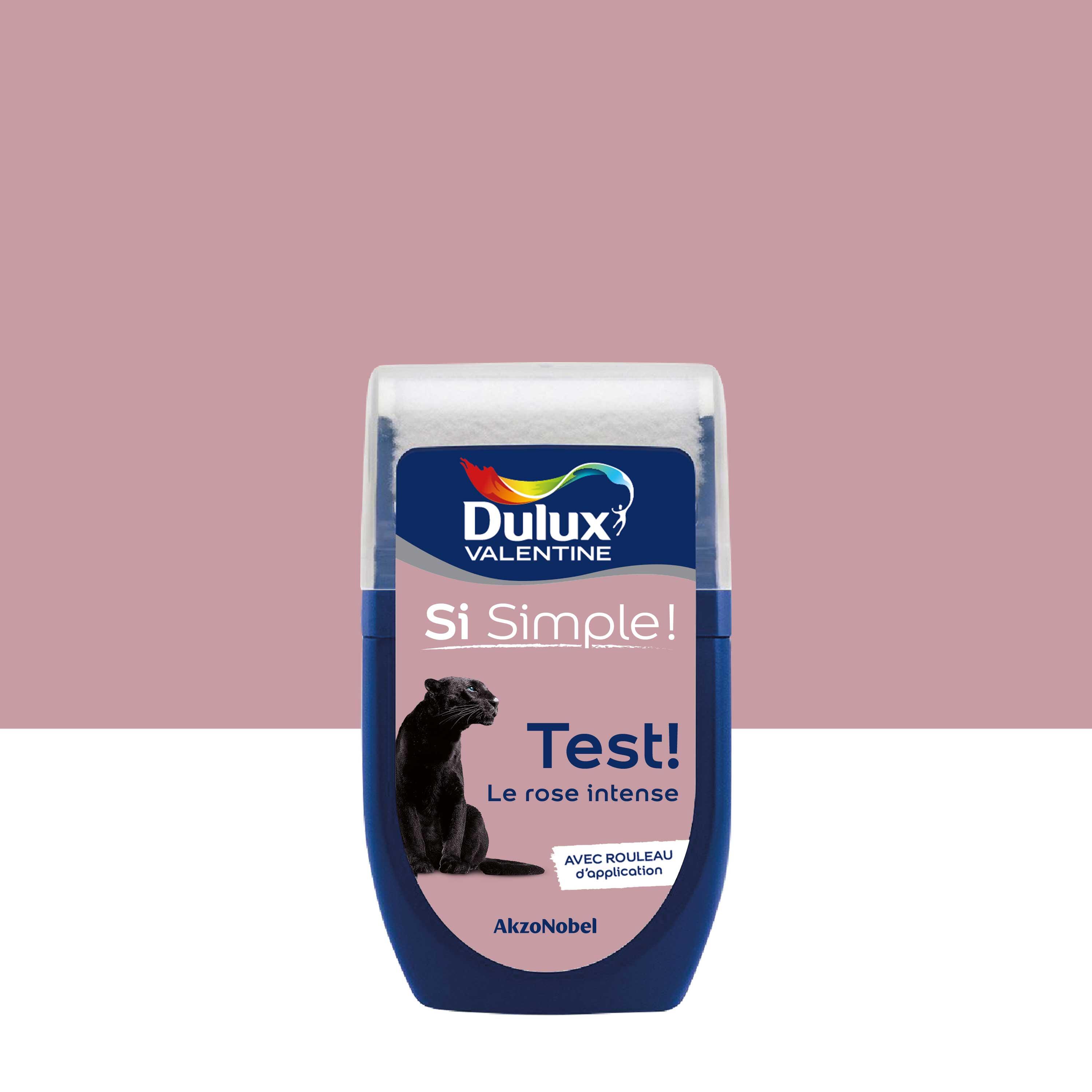 Testeur peinture mur, boiserie rose intense satin DULUX VALENTINE Si ...