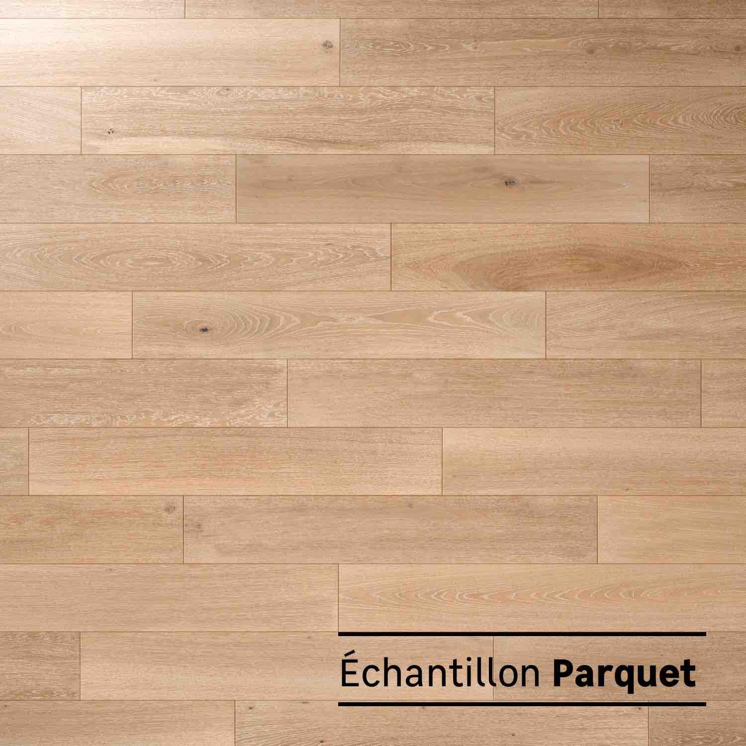 Echantillon Parquet forte chêne cérusé blanc vitrifié XL | Leroy Merlin