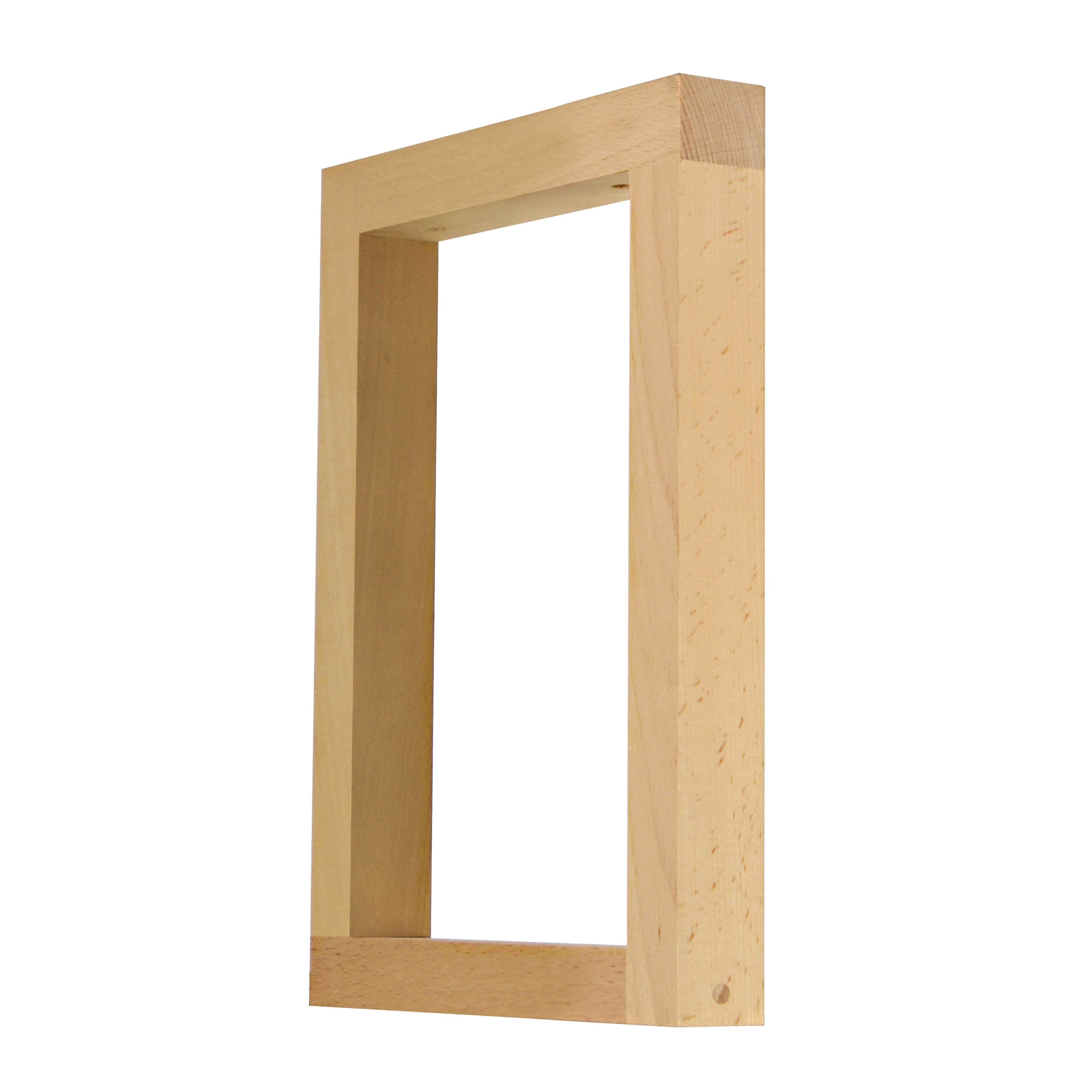 Pied pour meuble carré CIME à visser, Ht.35 cm hêtre brut blanc / beige ...