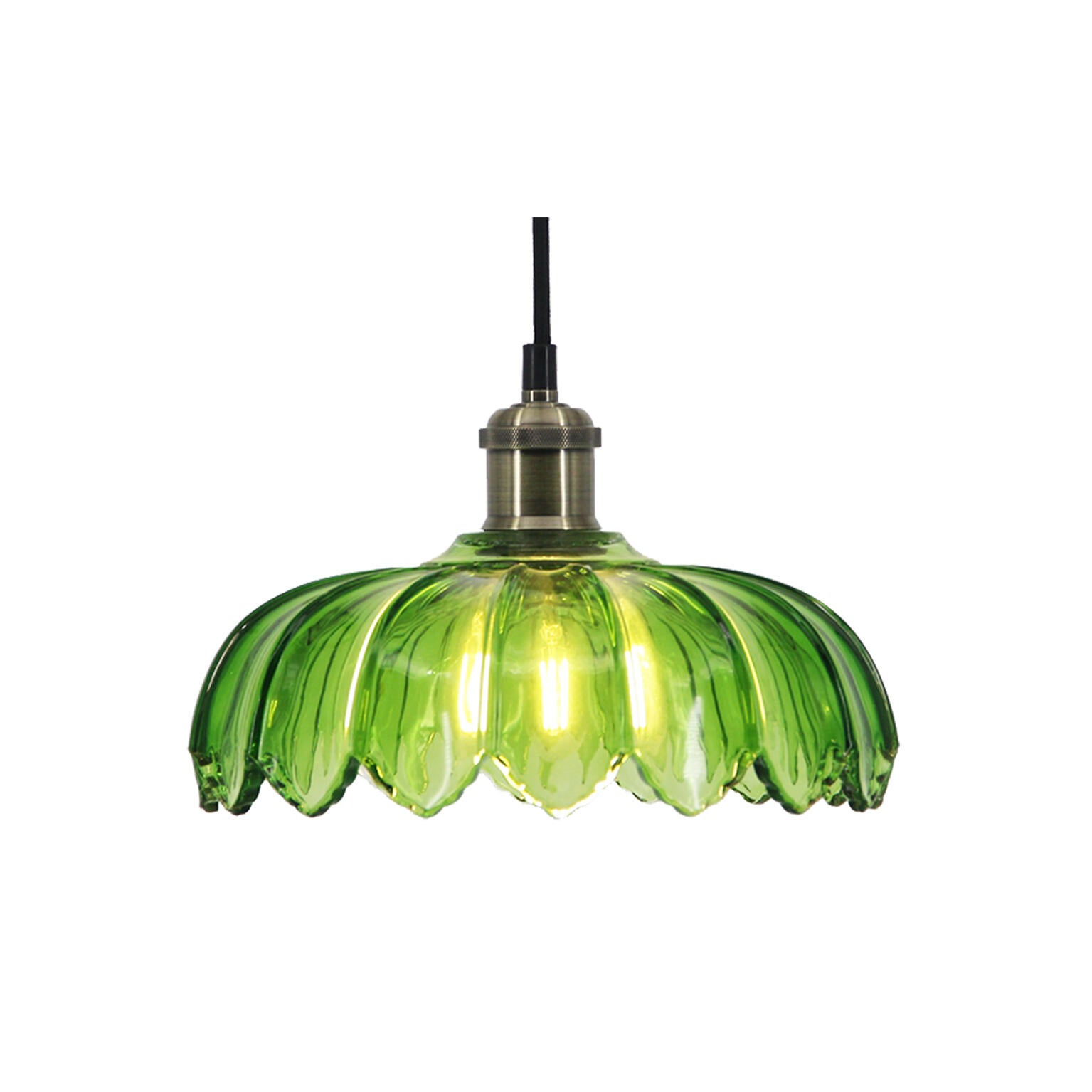 Suspension Petale, verre, vert, Diam.26 cm, E27 | Leroy Merlin