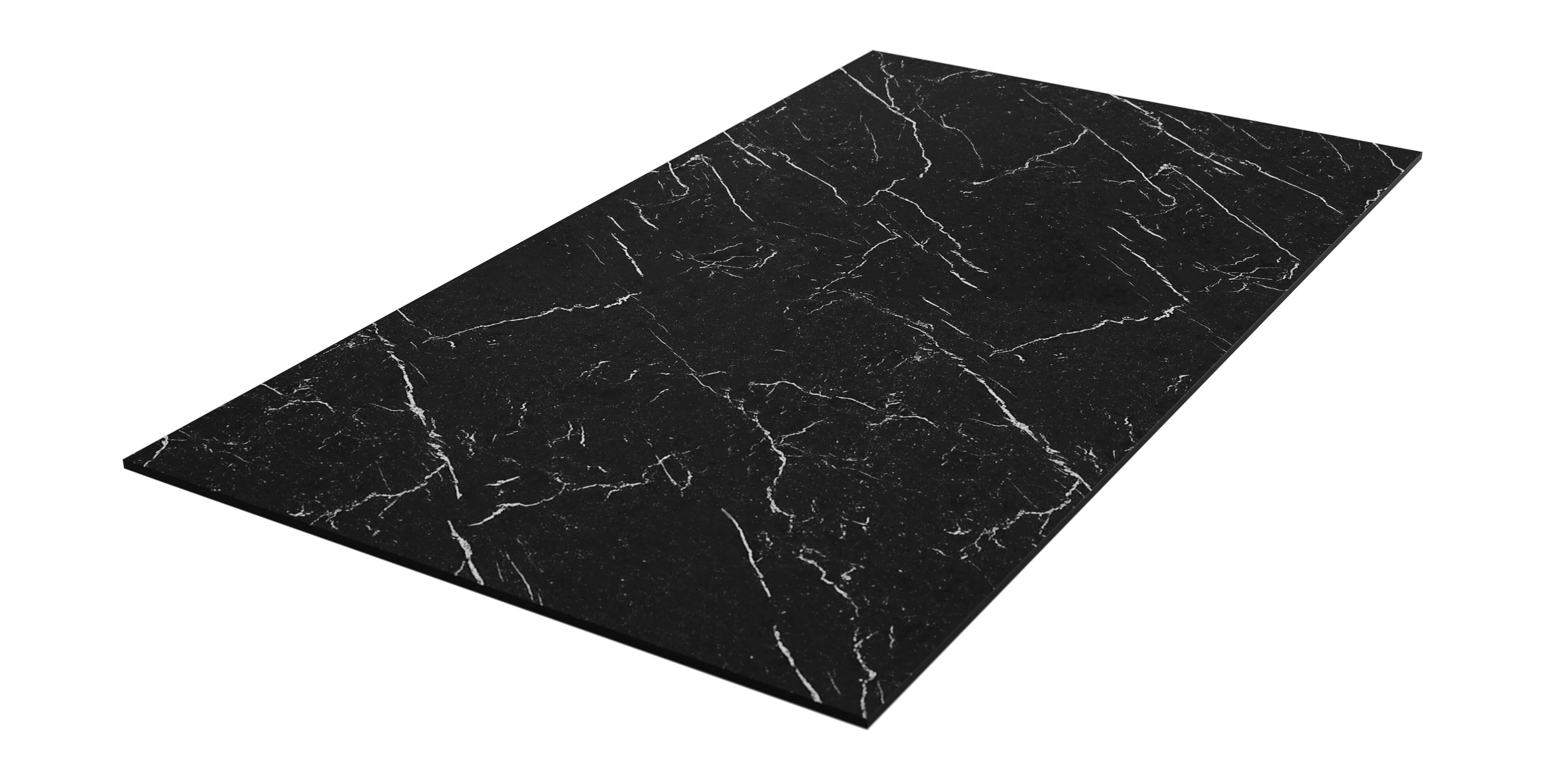 Panneau mural H.50 x l.60 cm marbre noir, Panneau grès marbré noir ...