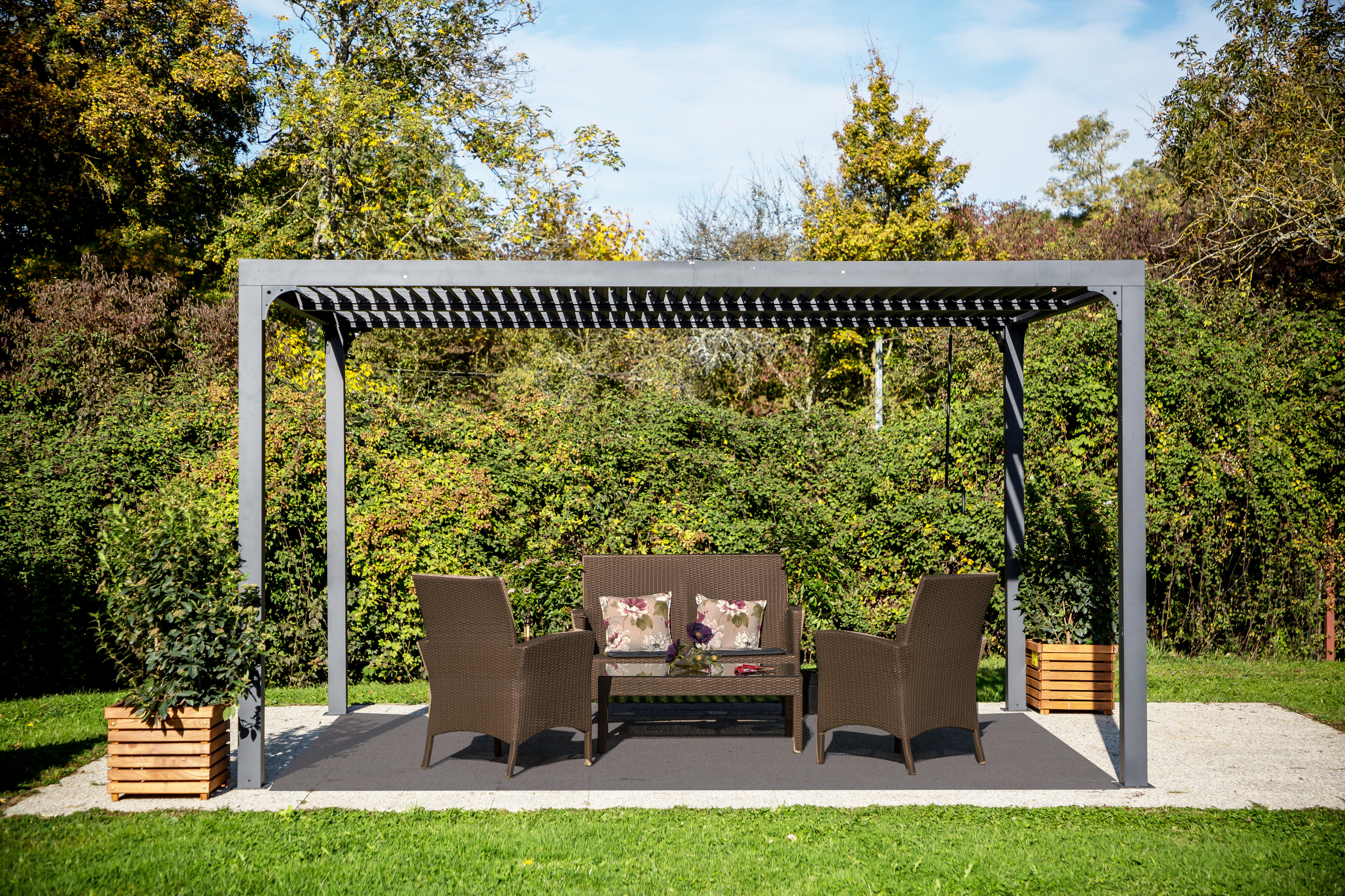 Pergola bioclimatique pour terrasse ou balcon HABRITA Per 3630 bi ...