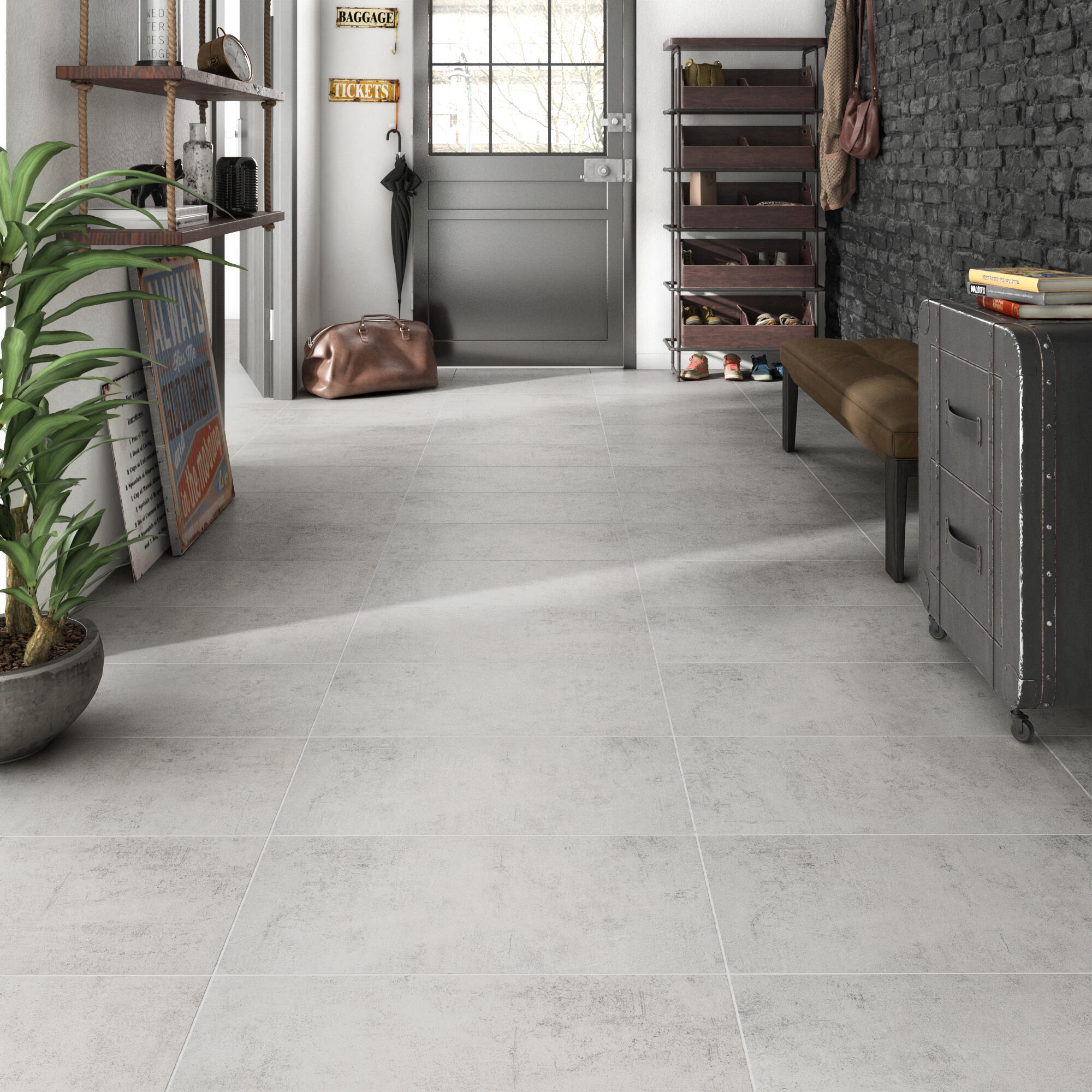 Carrelage effet béton gris clair Alma l.30 x L.60 cm | Leroy Merlin