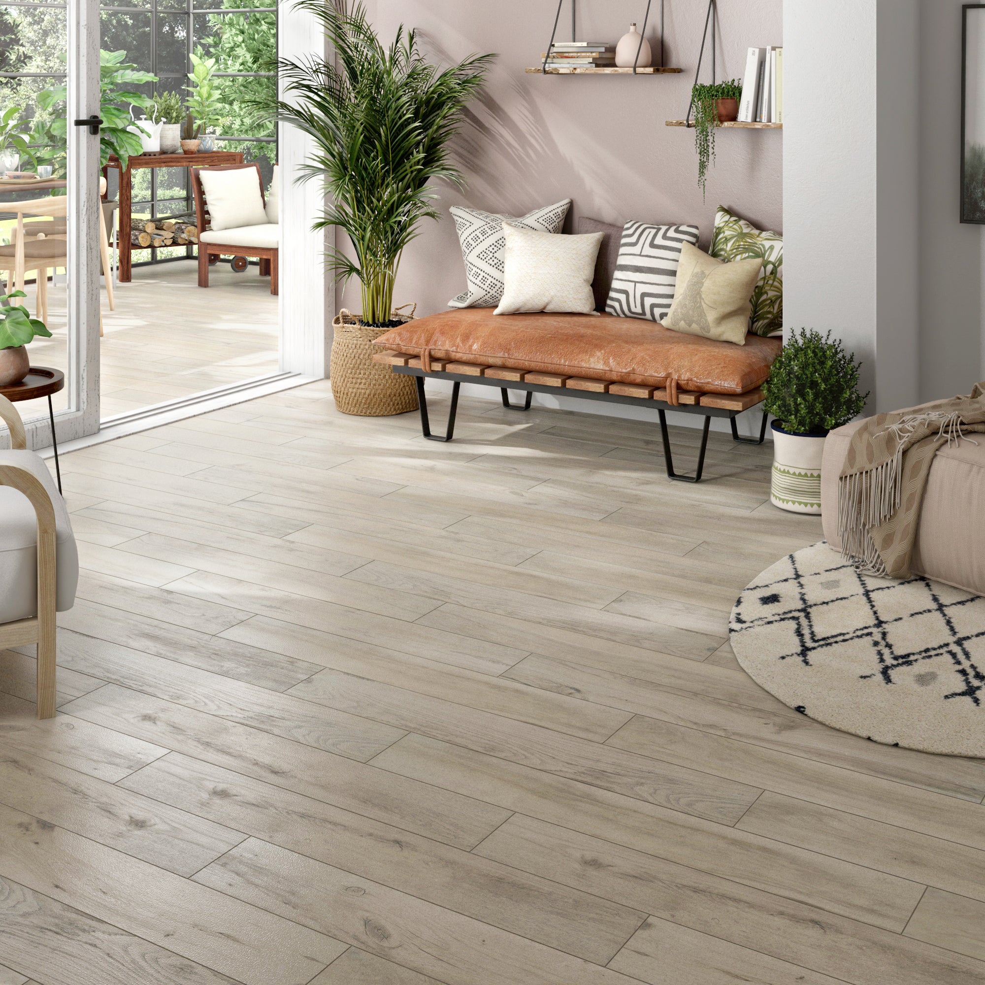 Carrelage mur intérieur / sol intérieur effet bois beige Elbe l.15 x L ...