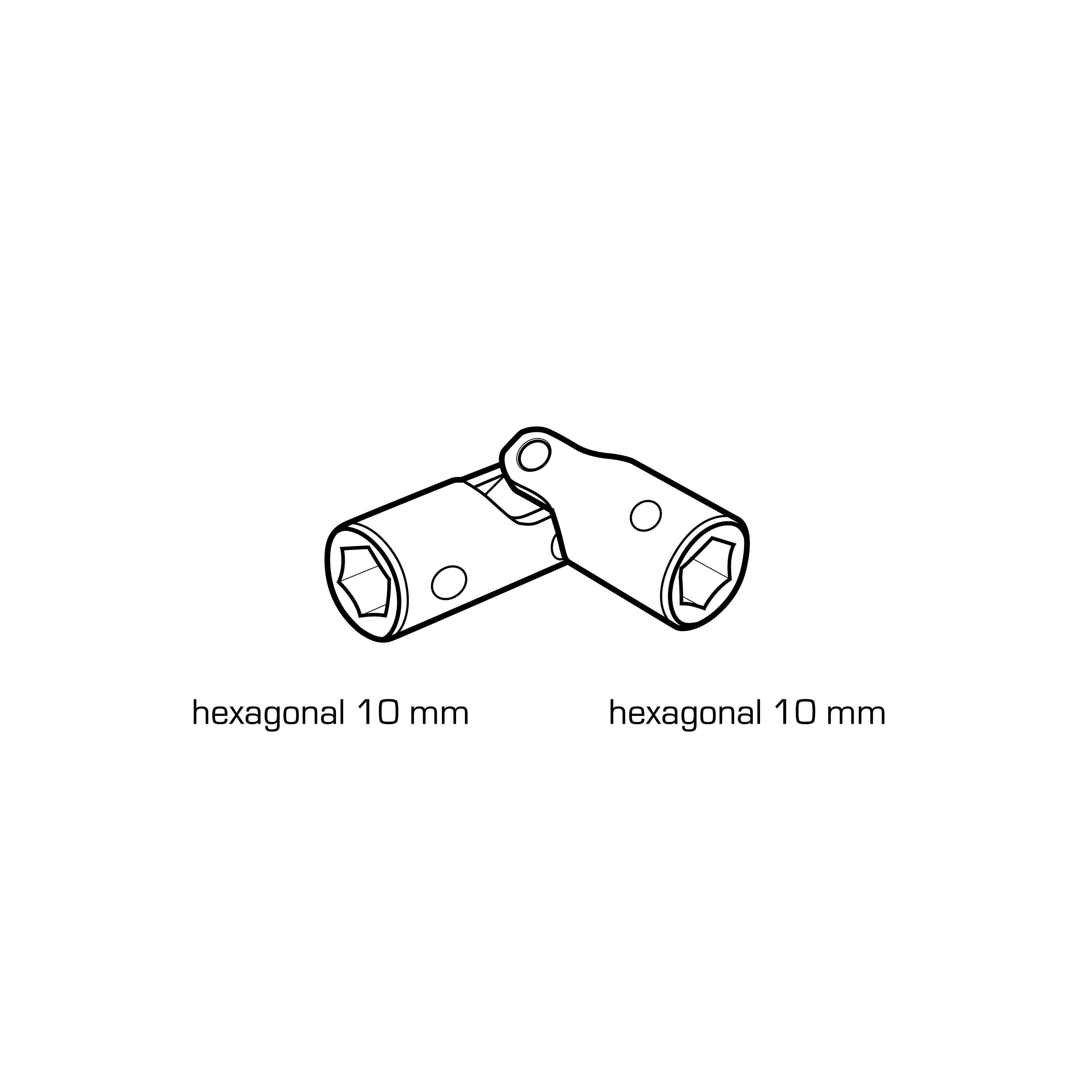 Cardan hexagonal chromé 10 mm | Bricoman