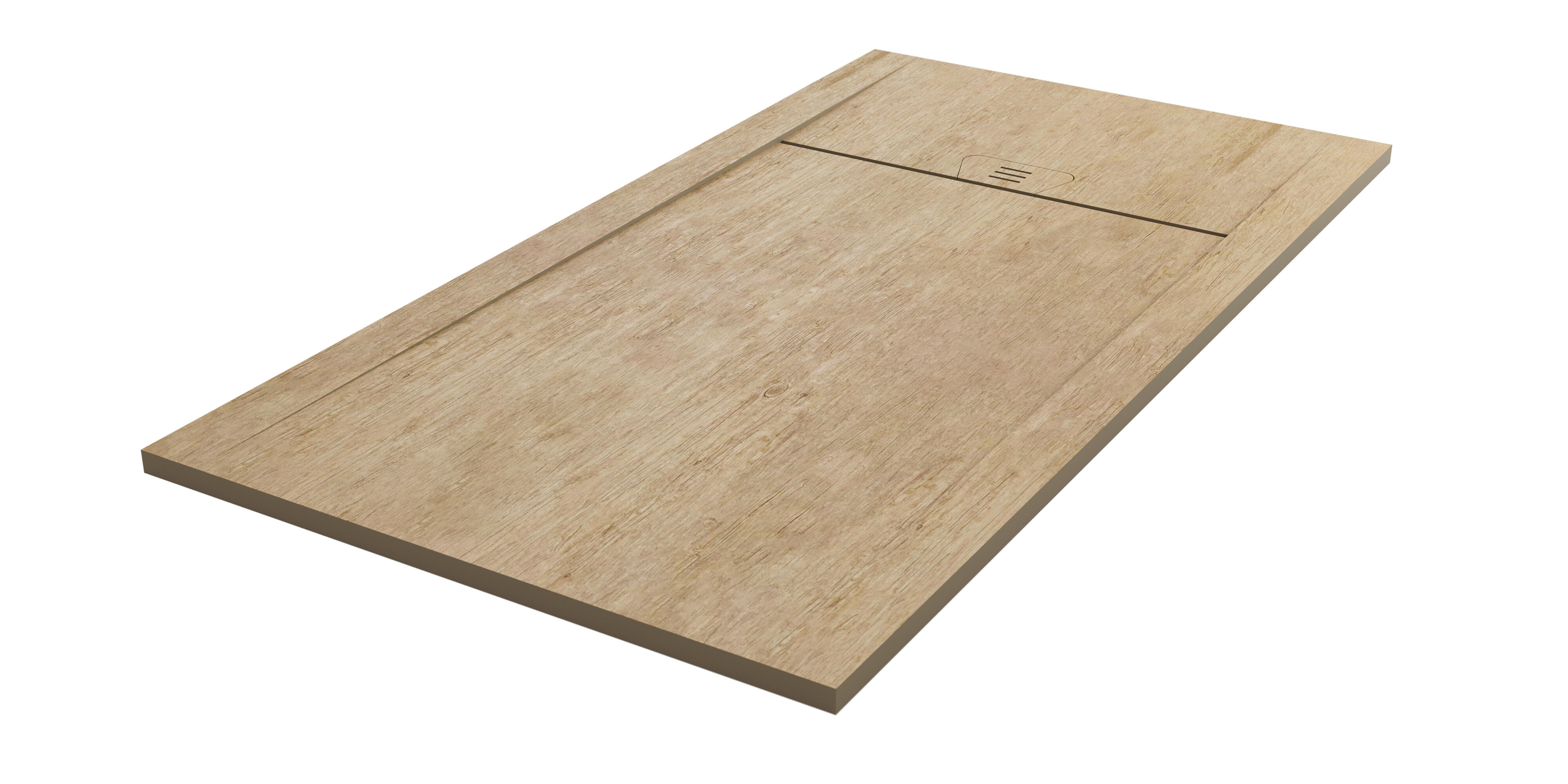 Receveur de douche extraplat, pierre reconstituée, bois L.160 x l.80 cm ...