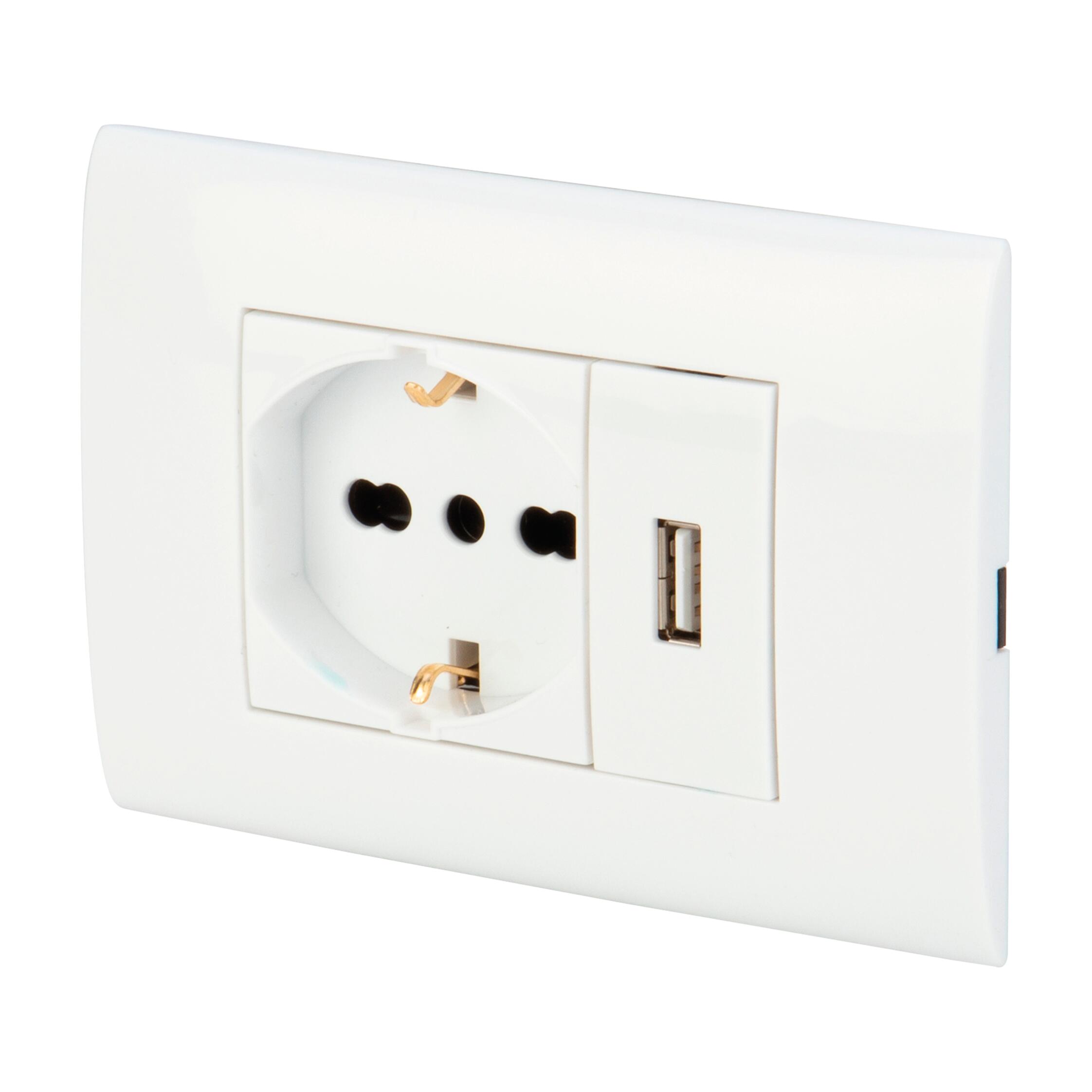 Presa di alimentazione USB A LEXMAN 16 A, colore bianco | Leroy Merlin