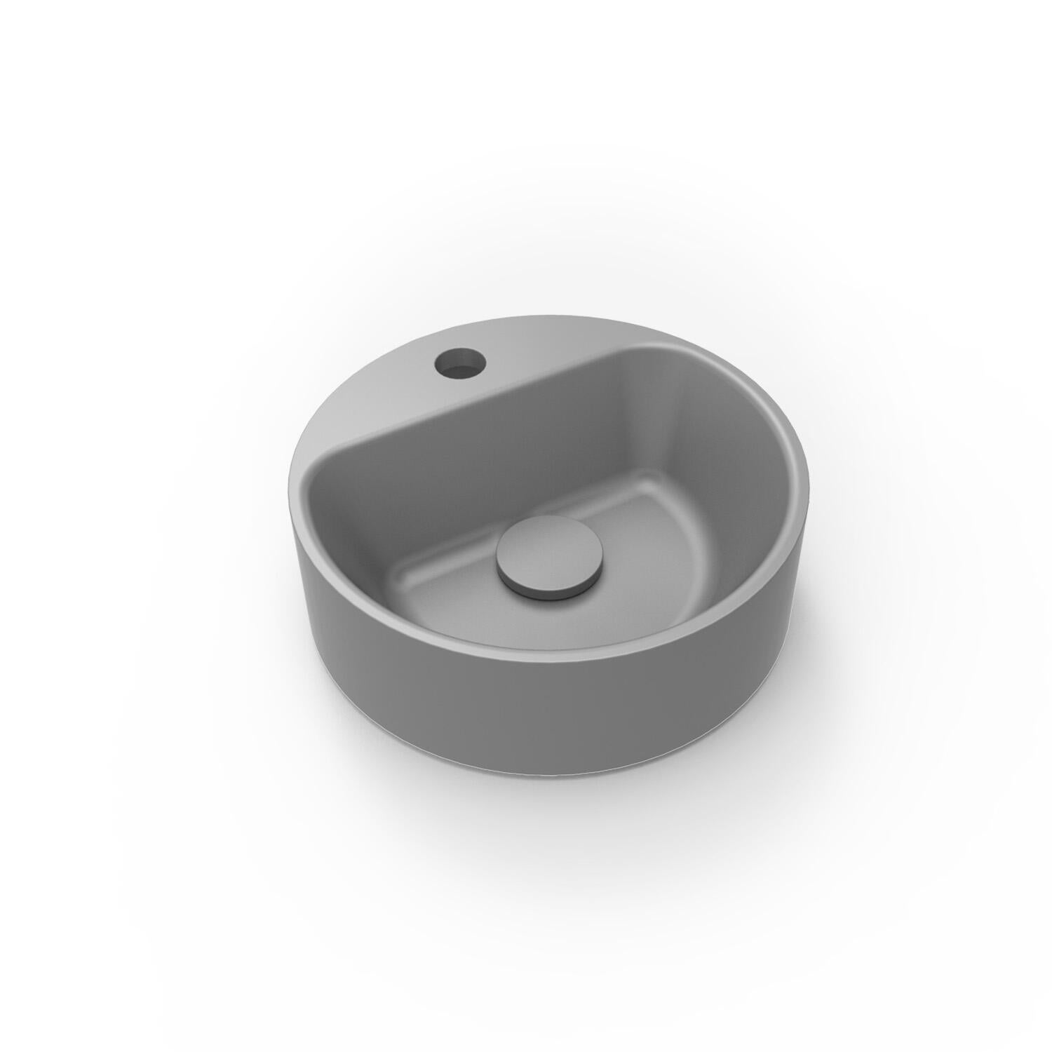 Lave-mains résine rond gris l.30 x P.30 cm, Smart | Leroy Merlin