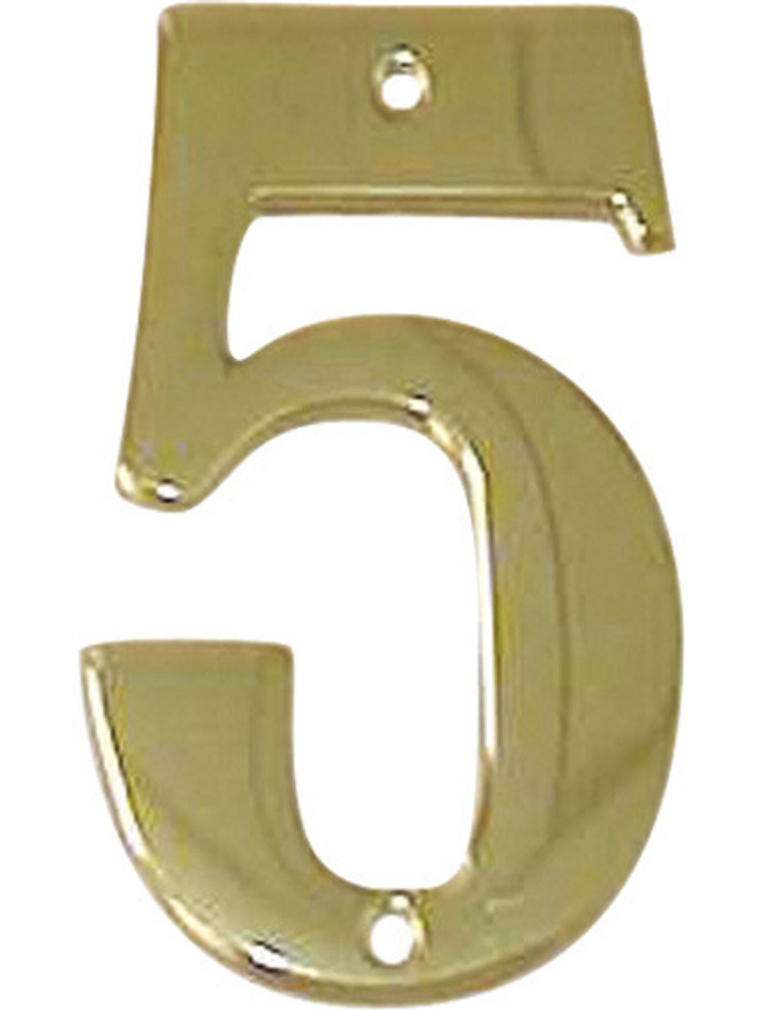 Chiffre 5 en laiton brillant H.9 x l.5.2 cm | Leroy Merlin