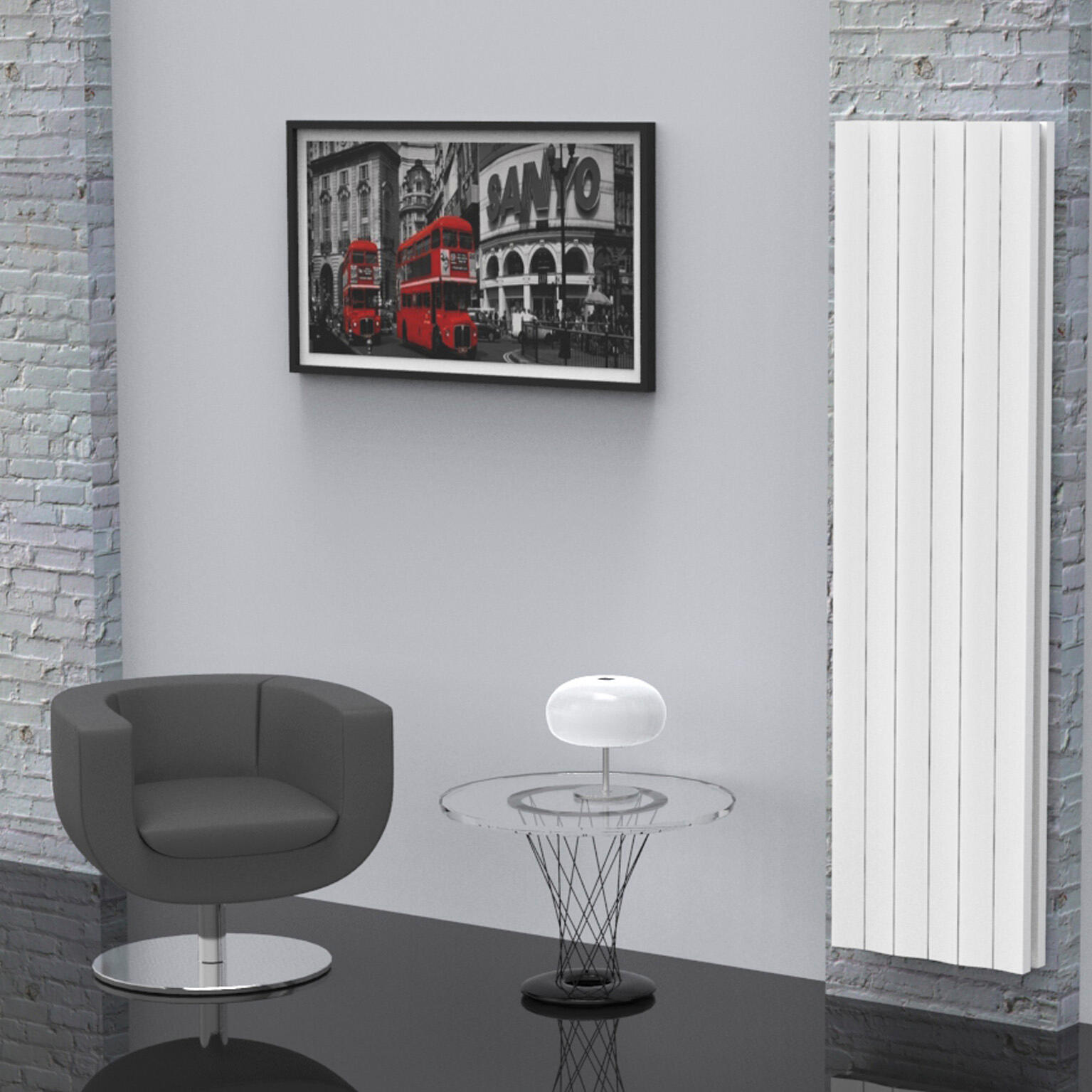 Radiateur eau chaude RADIATORI 2000 1684W double face vertical blanc ...