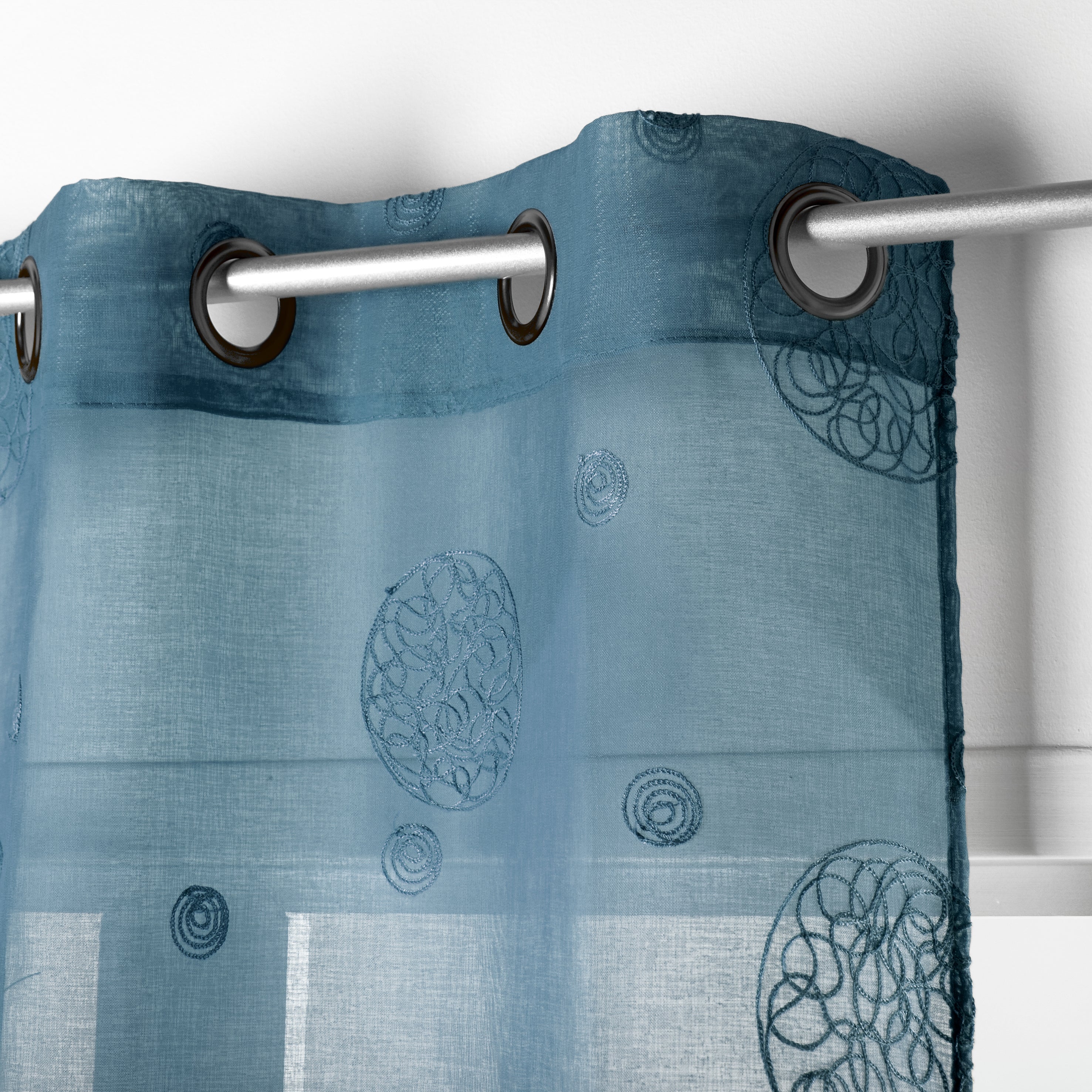 Voilage tamisant, Lana, bleu H.260 x l.140 cm | Leroy Merlin