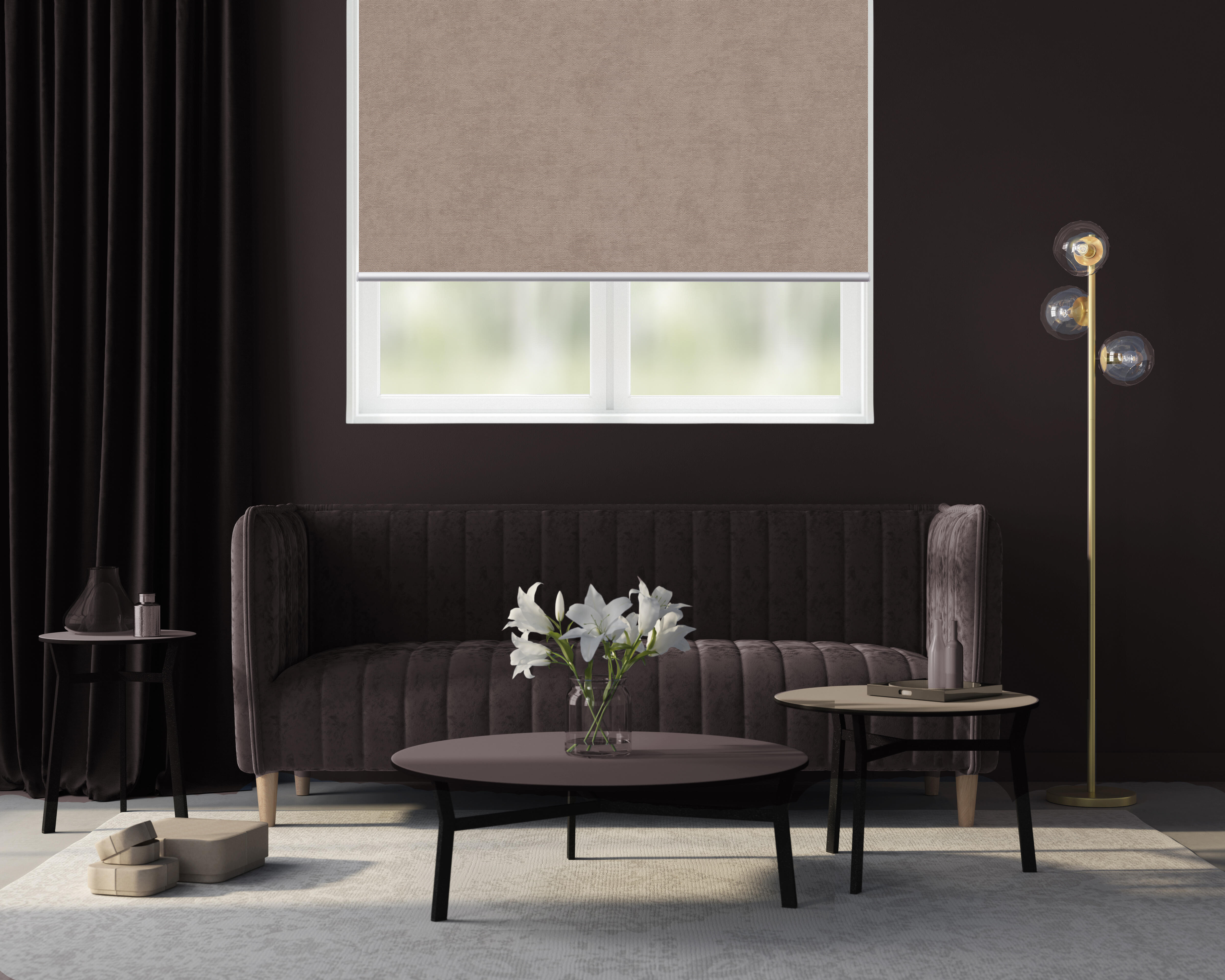 Store enrouleur occultant Velvet sable, l.40 x H.160 cm, DECOSOL DELUXE ...