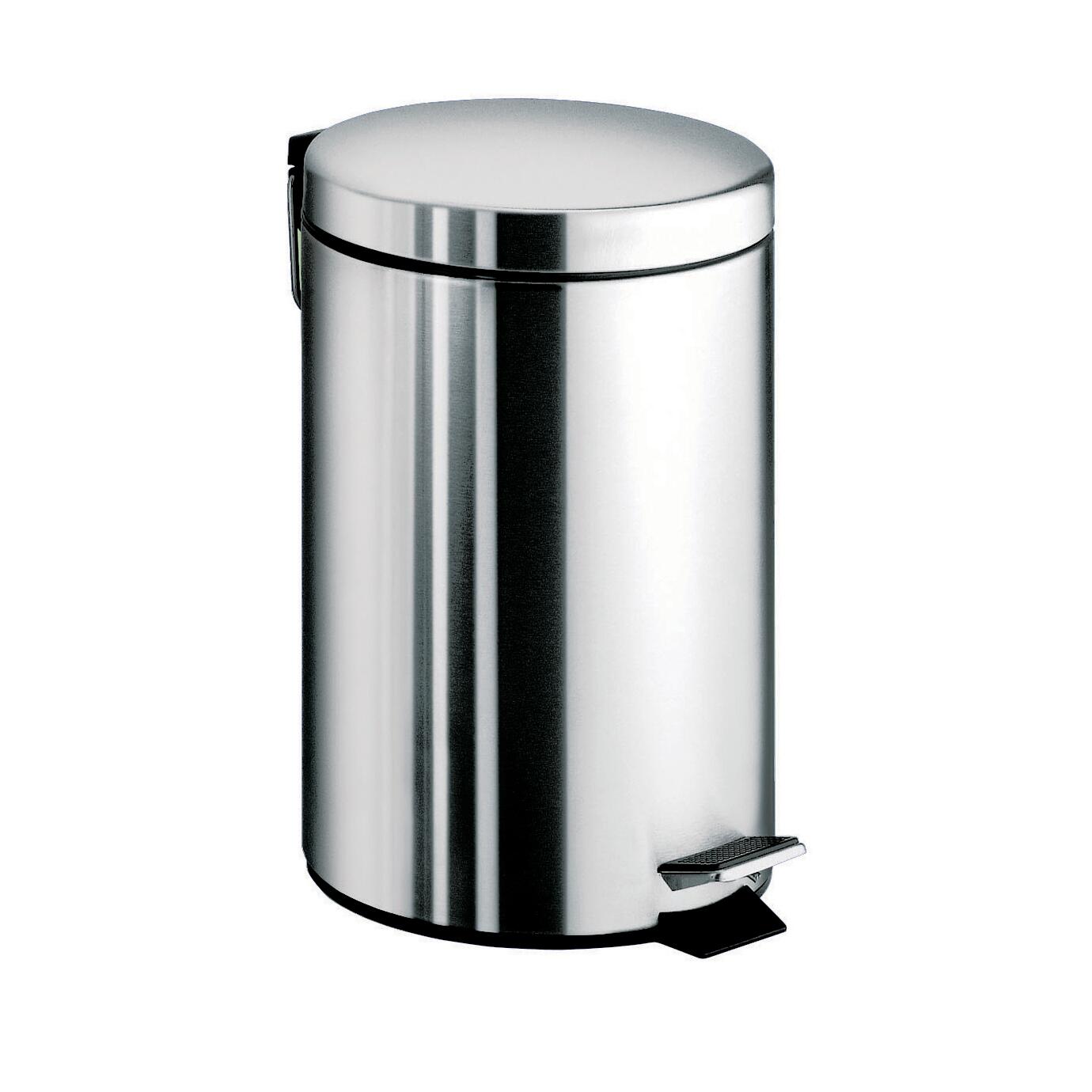 Cestino da bagno a pedale argenta GEDY cromo 7 L in acciaio | Leroy Merlin