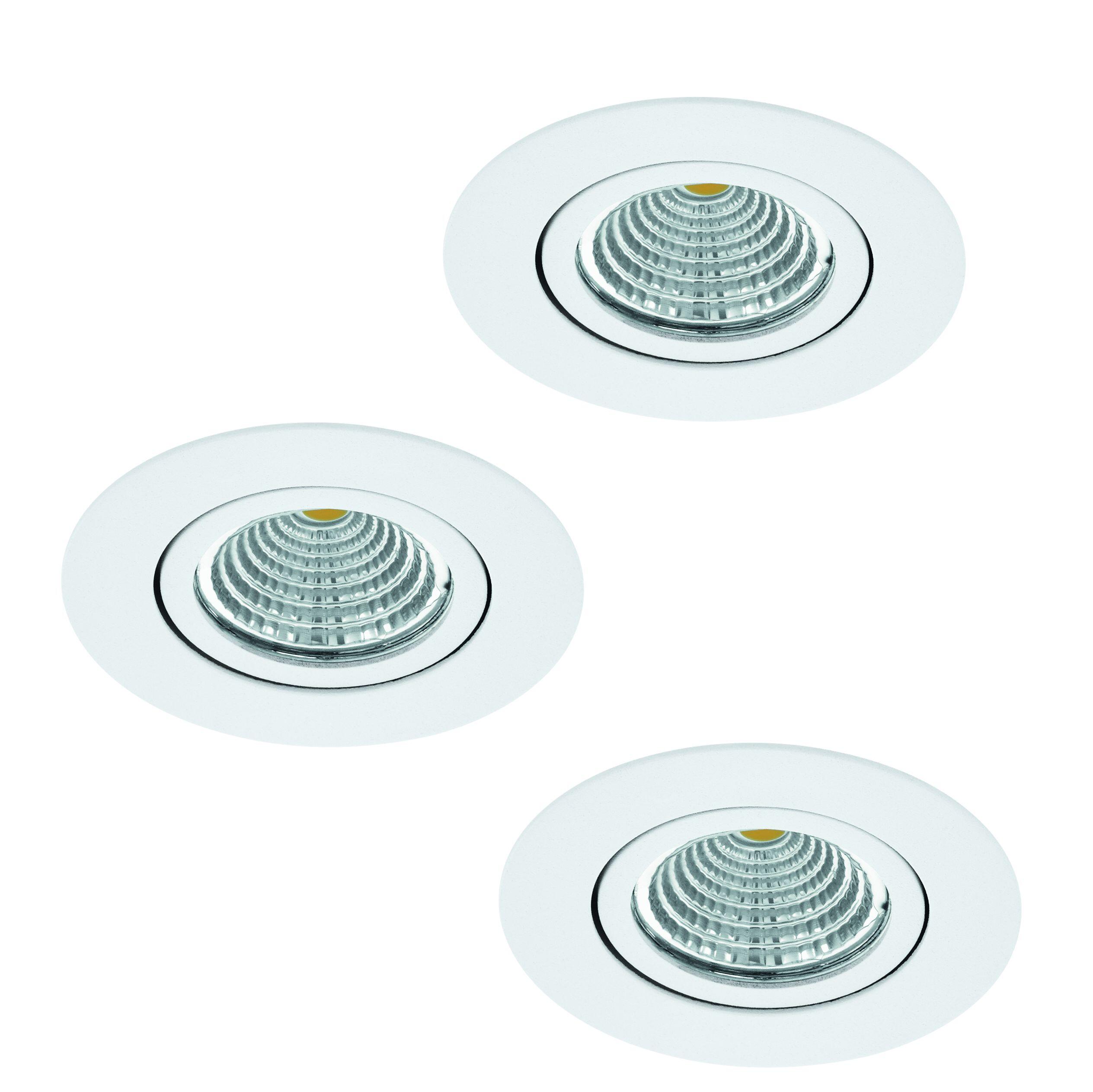 Kit 3 spots à encastrer Saliceto module led, 4000K EGLO rond blanc ...