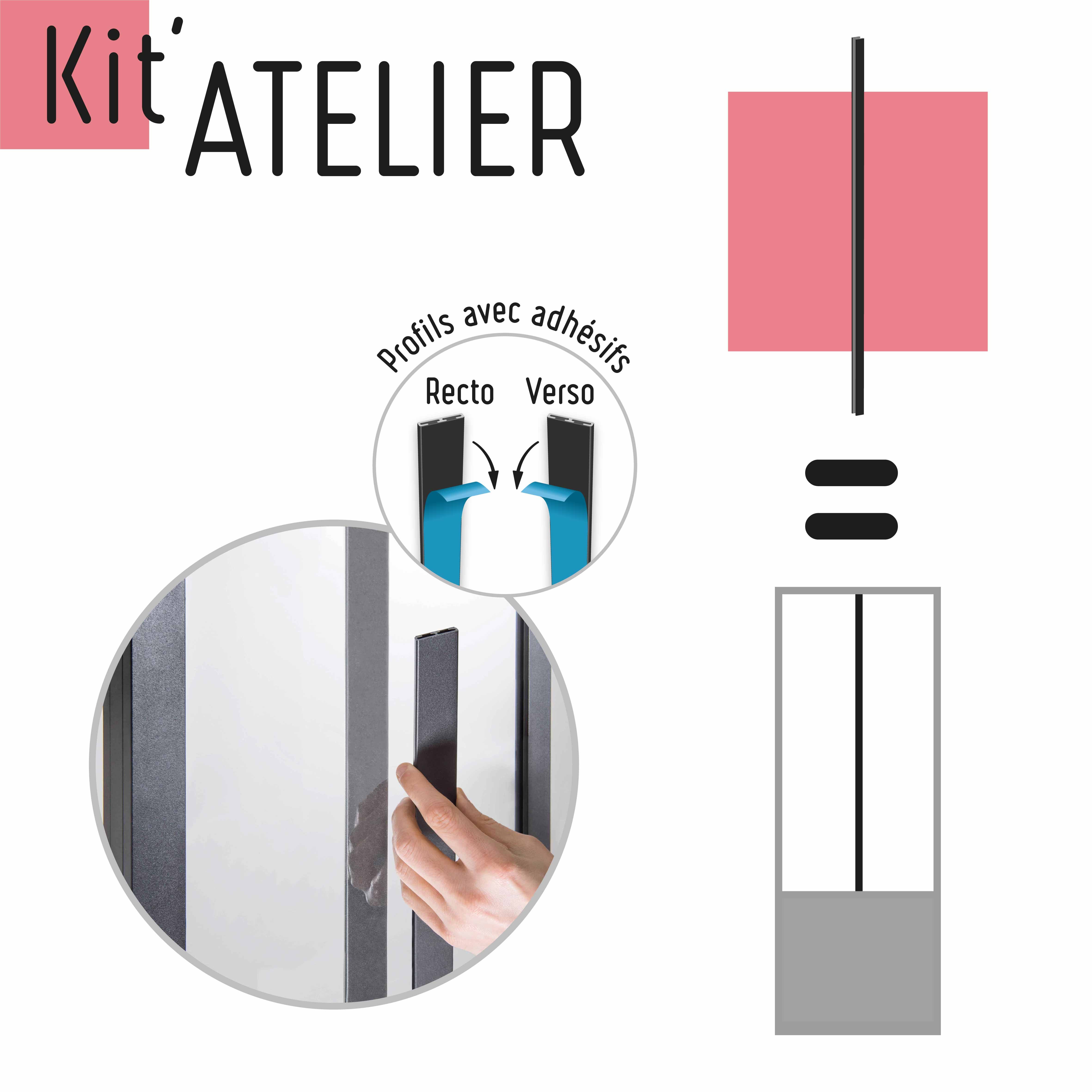 Kit parcloses Atelier pour porte Modulo de 73 et 83 cm de largeur ...