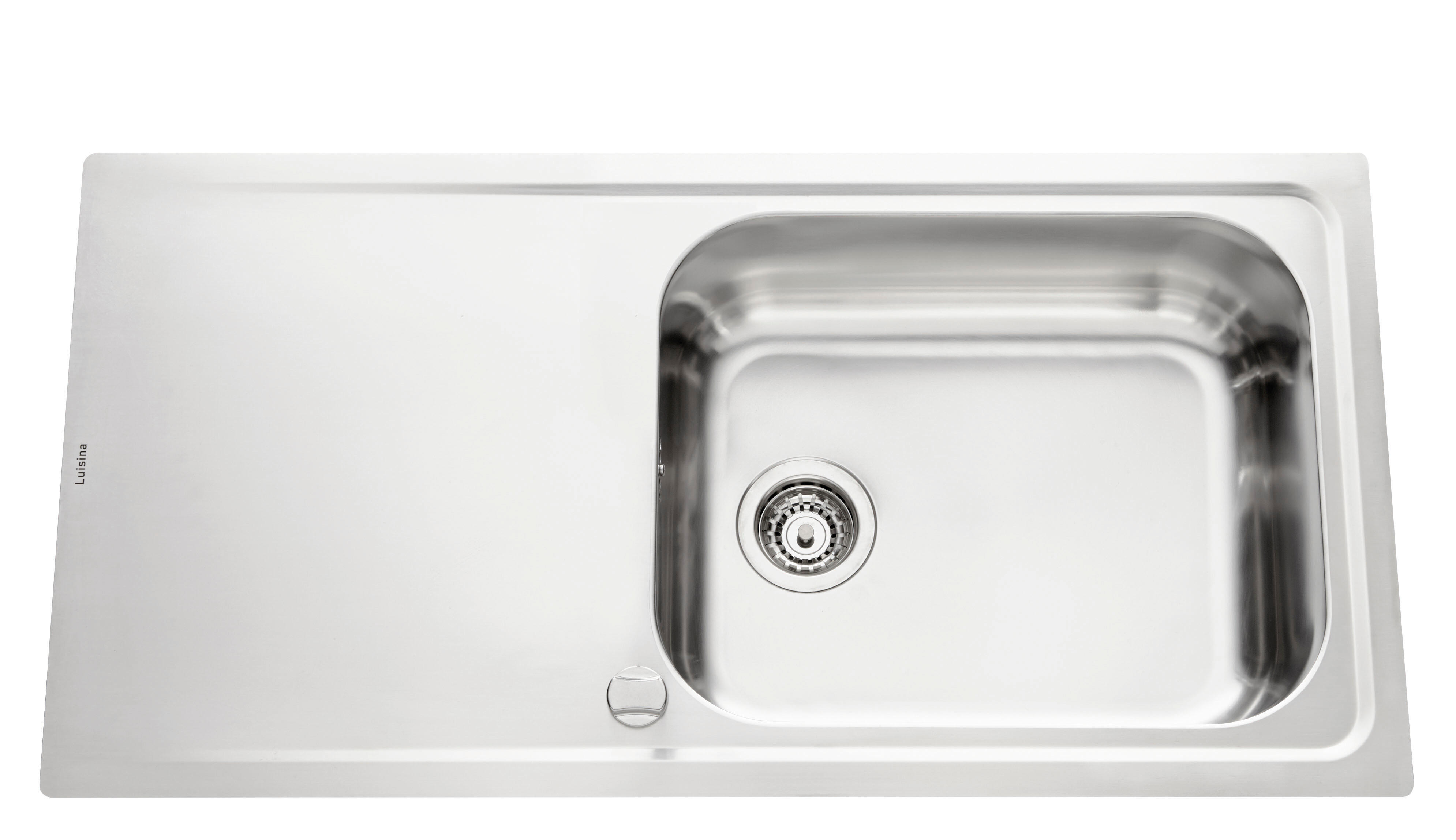 Evier à encastrer 1 grand bac avec égouttoir, inox gris / argent Mona ...