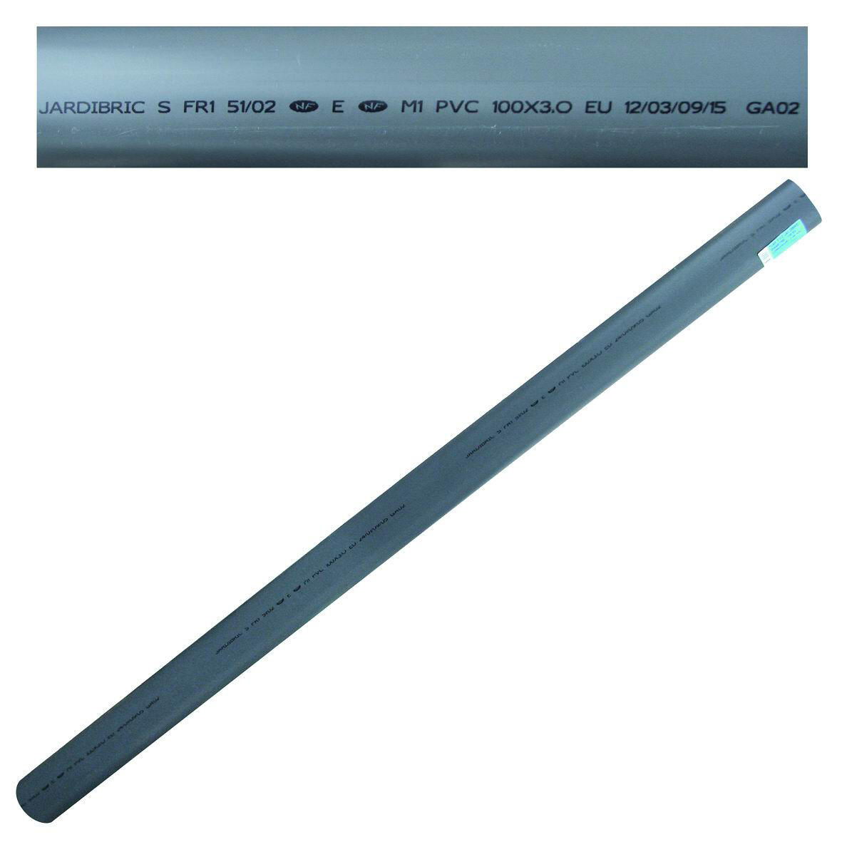 Tube PVC NFE M1, Diam.100 mm L.1 m | Leroy Merlin