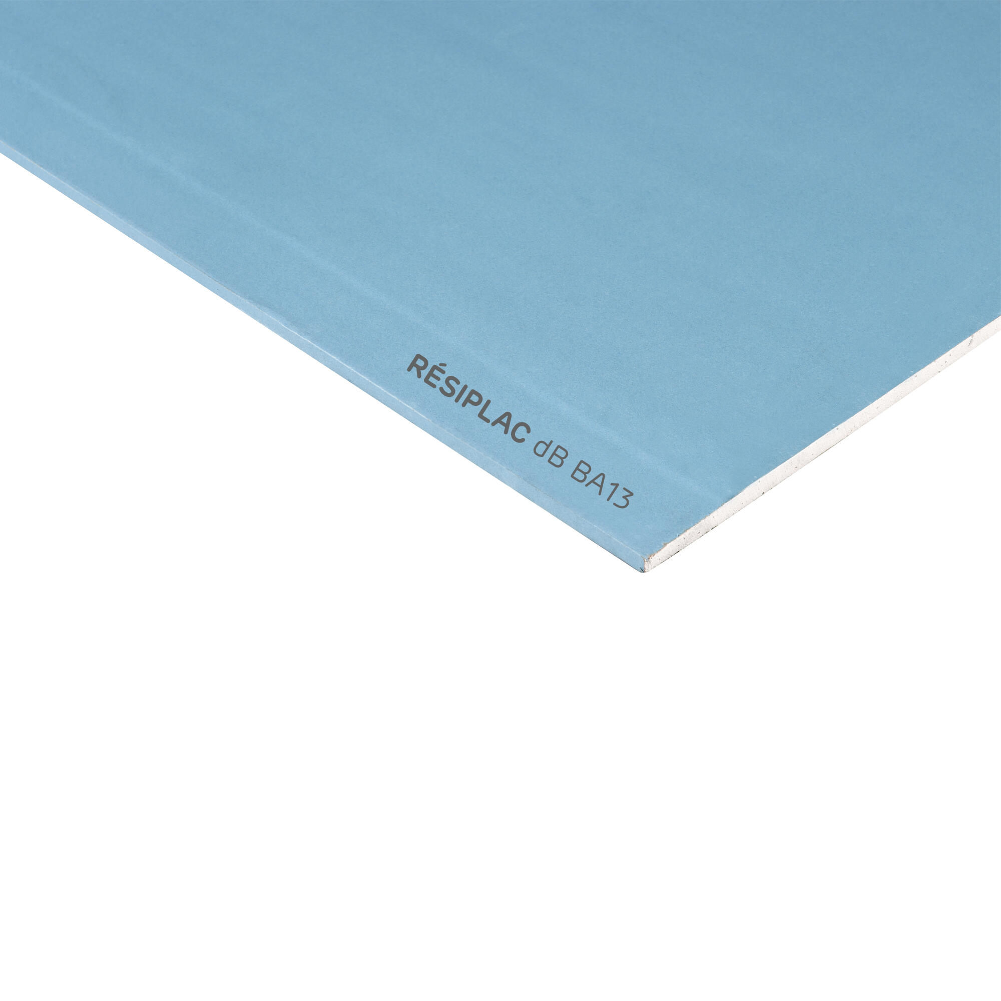 Plaque de plâtre BA 13 H.260 x l.120 cm, phonique acoustique bleu -4dB NF RESI | Leroy Merlin