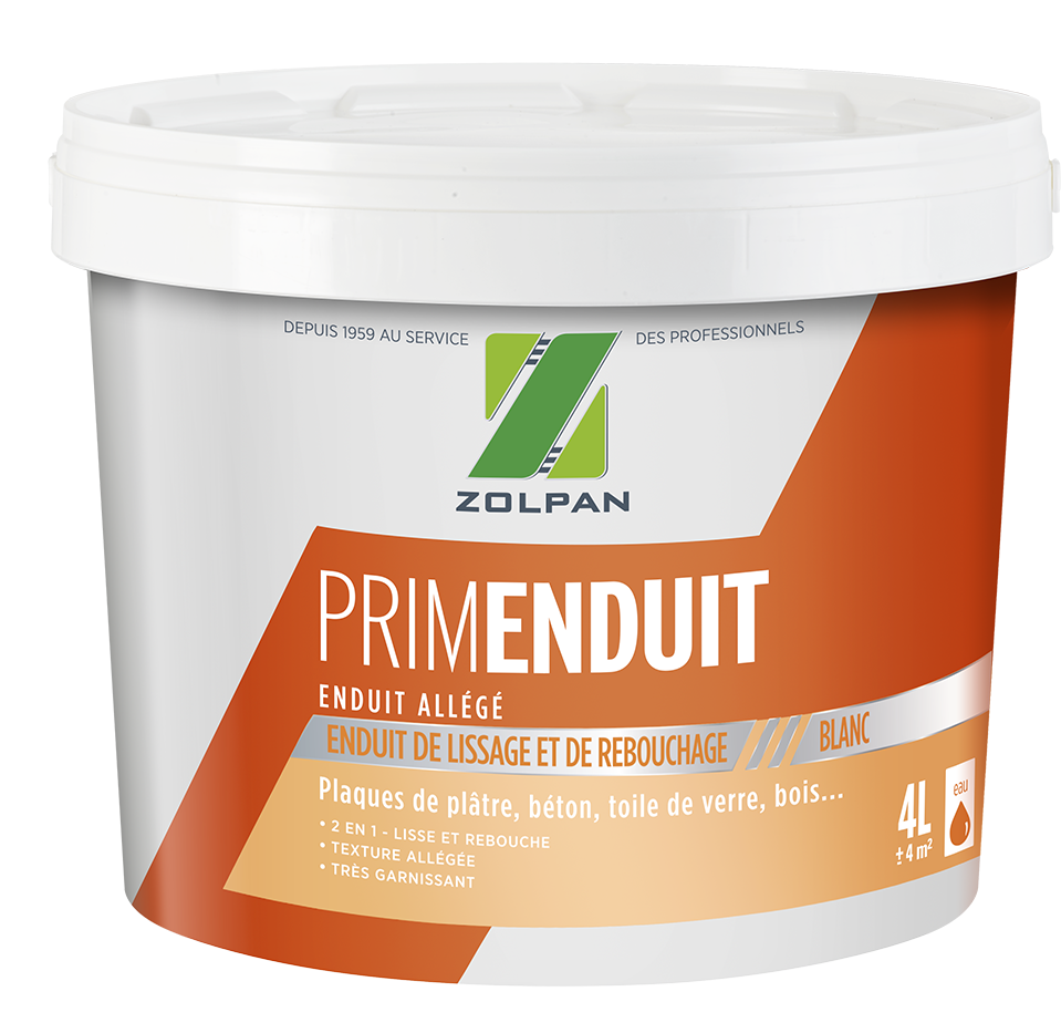 Enduit de rebouchage et lissage en pâte allégée ZOLPAN blanc 4 l ...