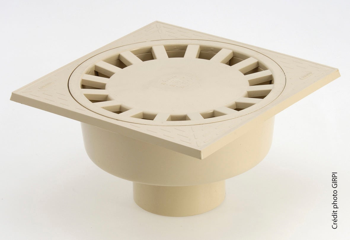 Siphon de cour en pvc GIRPI sable l.25 x H.13.8 cm | Leroy Merlin